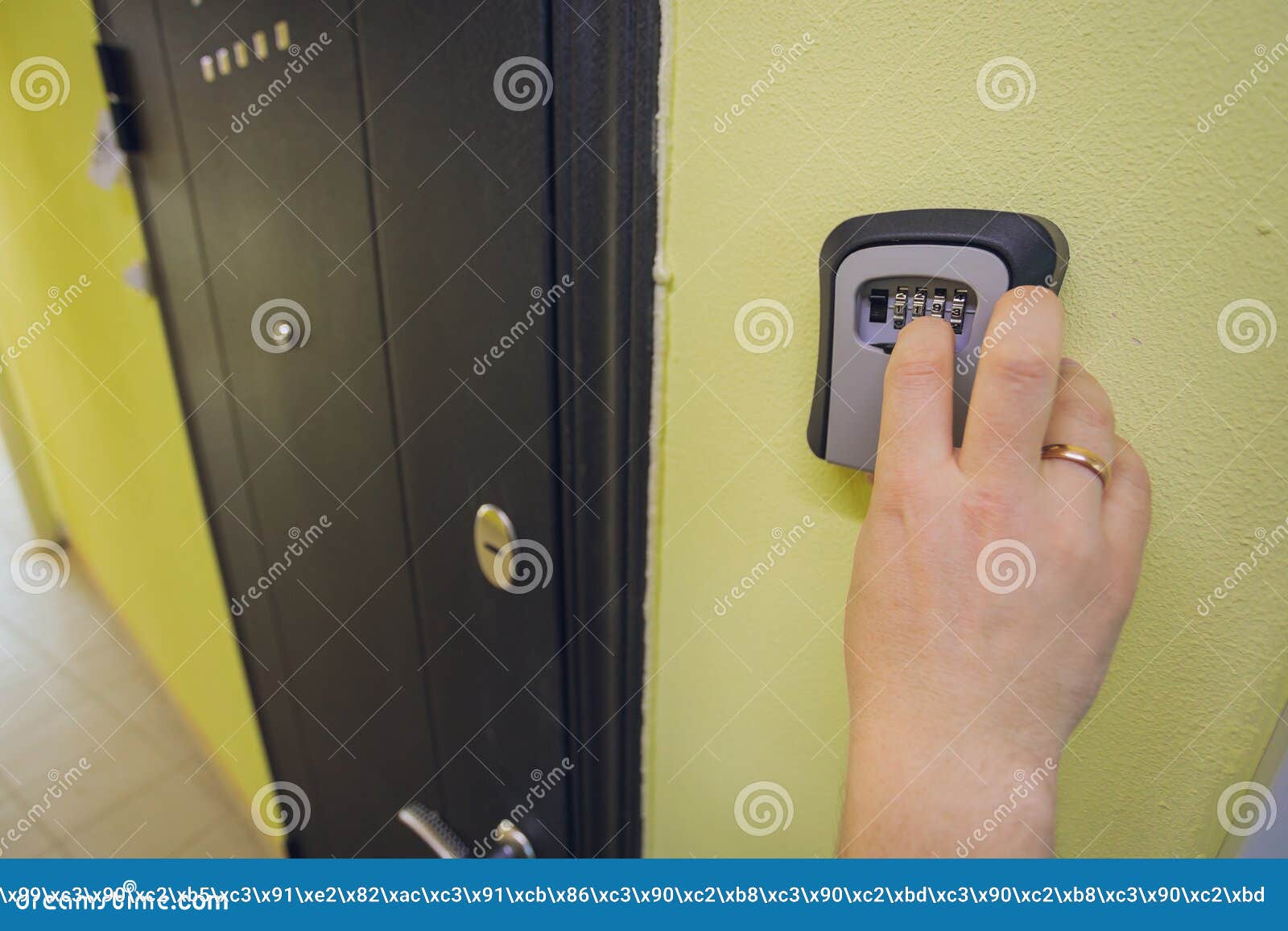 Close Up of Male Hands Holding Combination Home Lock. Stock Photo ...