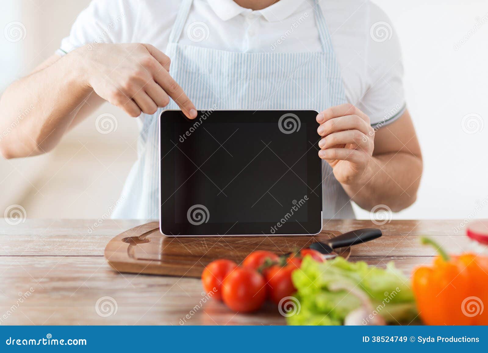 Close Up of Male Hands Holding Tablet Pc Stock Image - Image of pepper ...