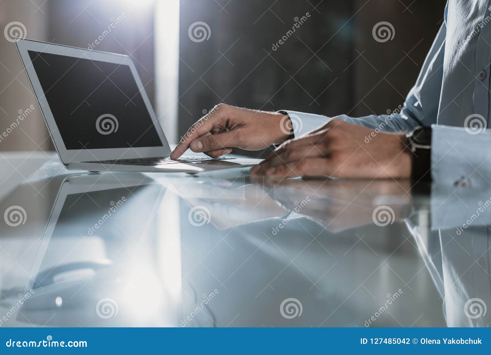 Executive is Using Notebook in the Office Stock Photo - Image of inside ...