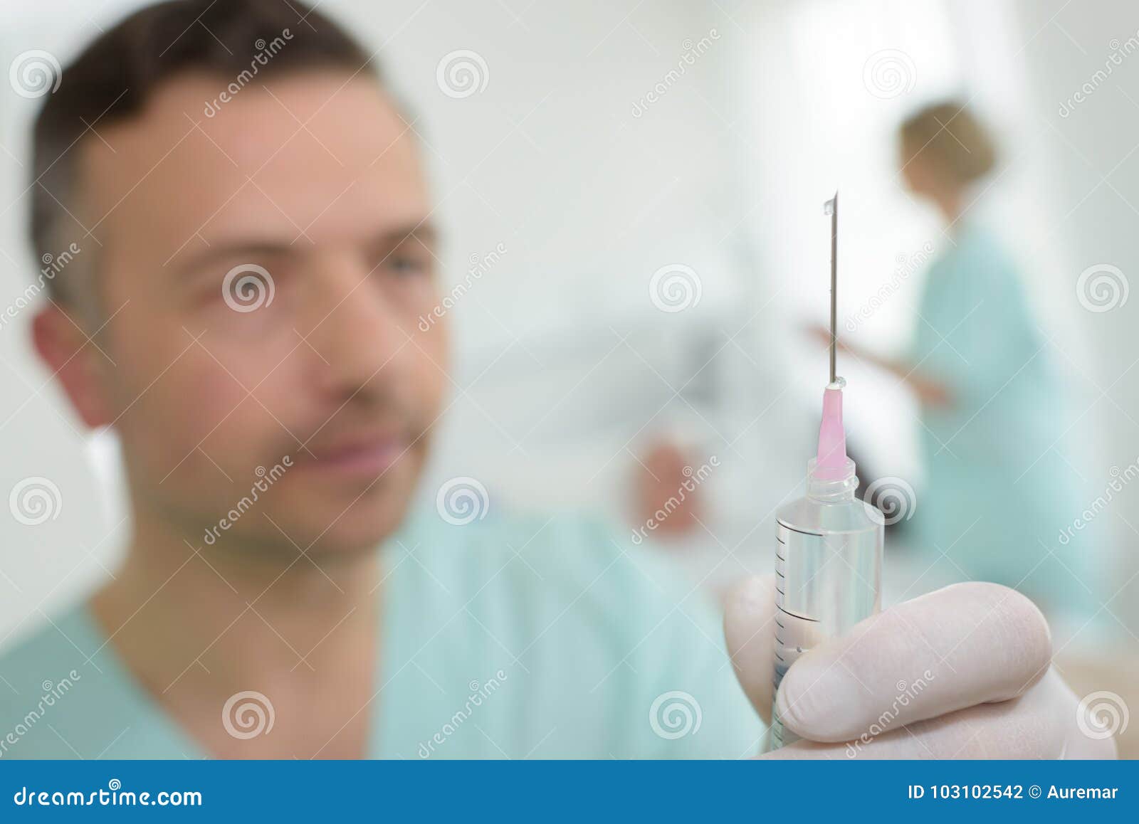 Close Up Male Nurse Preparing Injection Stock Photo - Image of ...