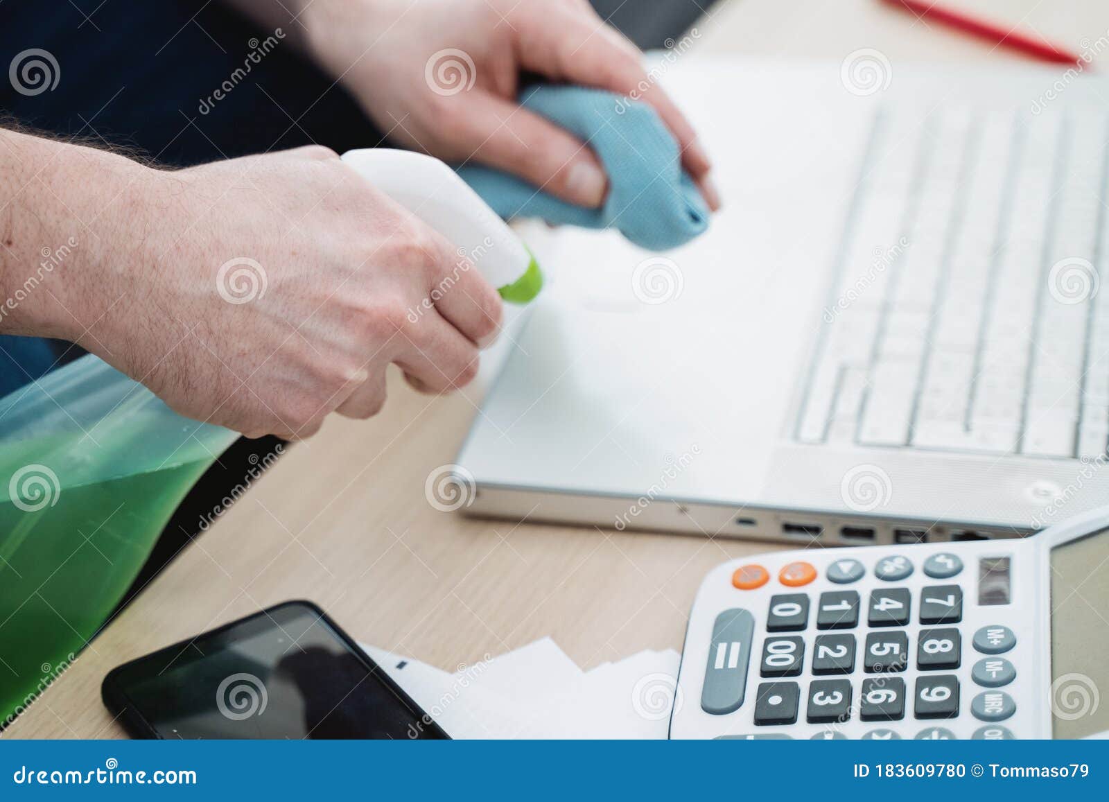 Cleaning Dirty Technology Device at Work Place Stock Photo - Image of ...