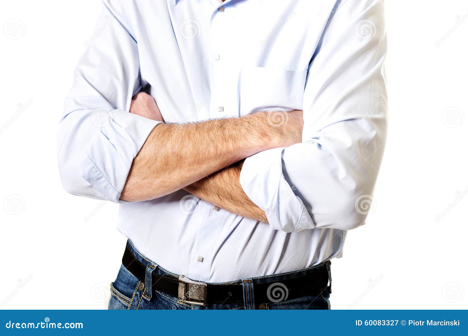 Close Up of a Man Crossing His Arms Stock Image - Image of casual ...