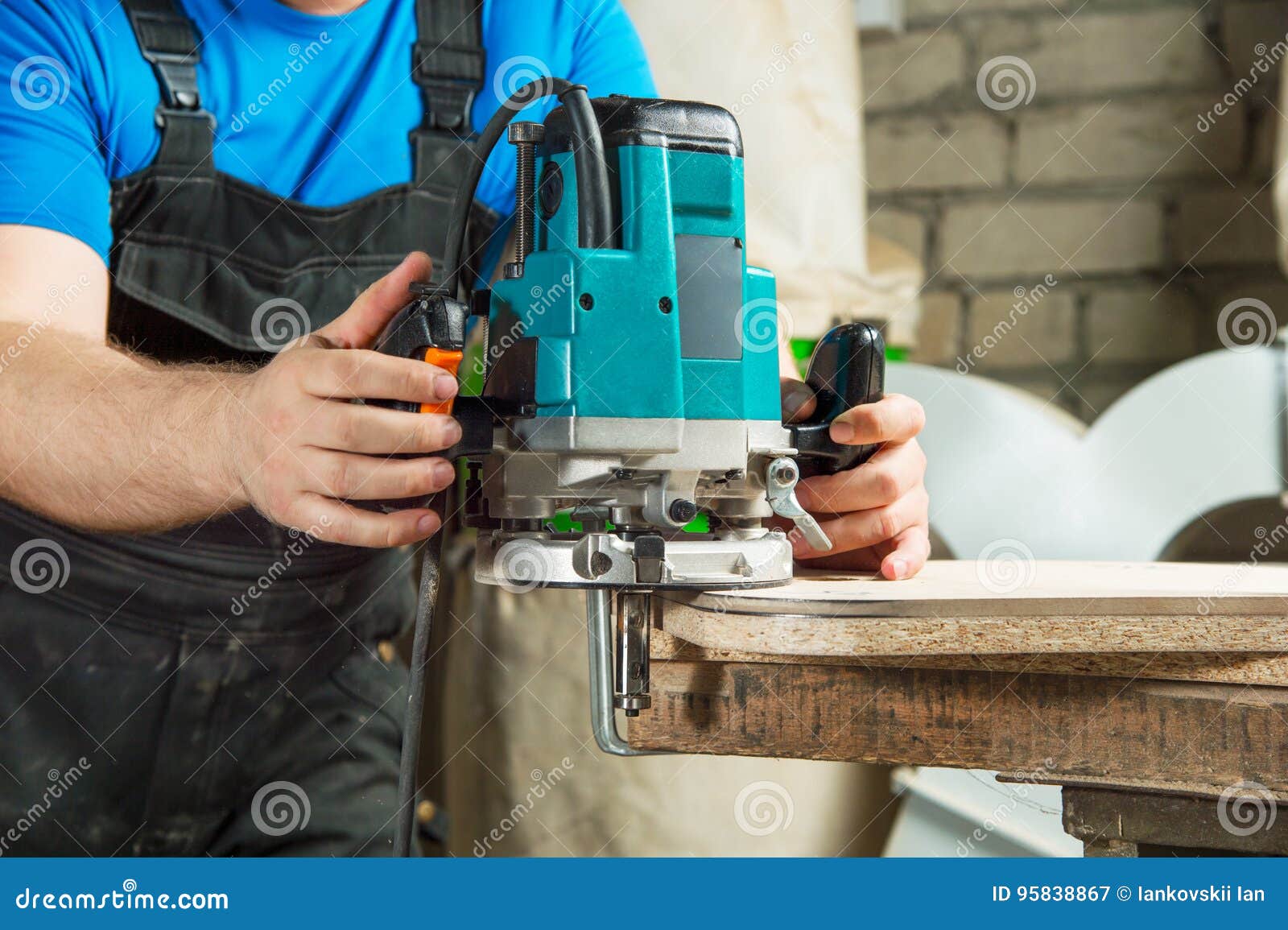 Close Up Man Doing Woodwork in Carpentry Stock Image - Image of ...