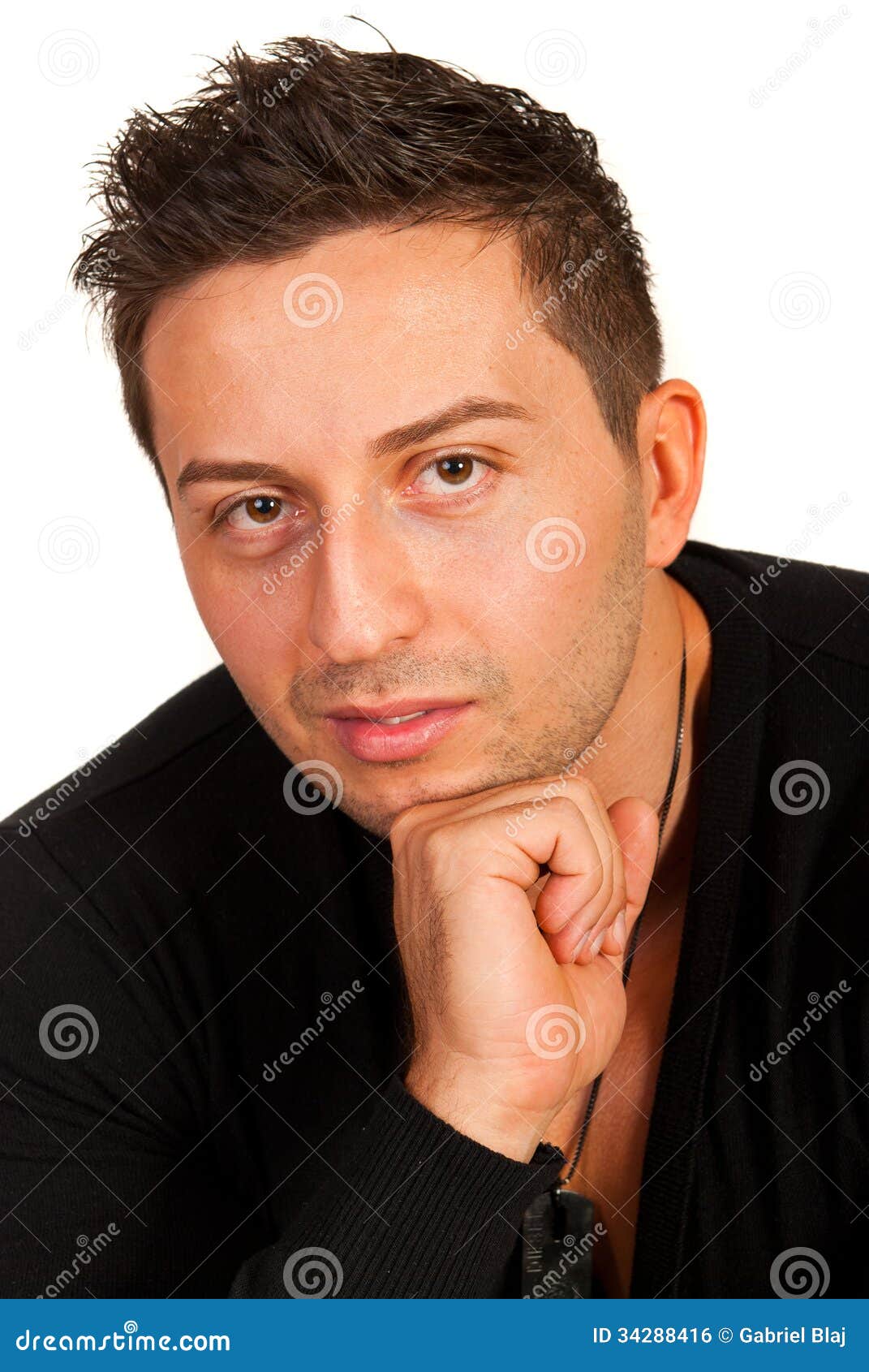 Close up of man face stock photo. Image of look, male - 34288416