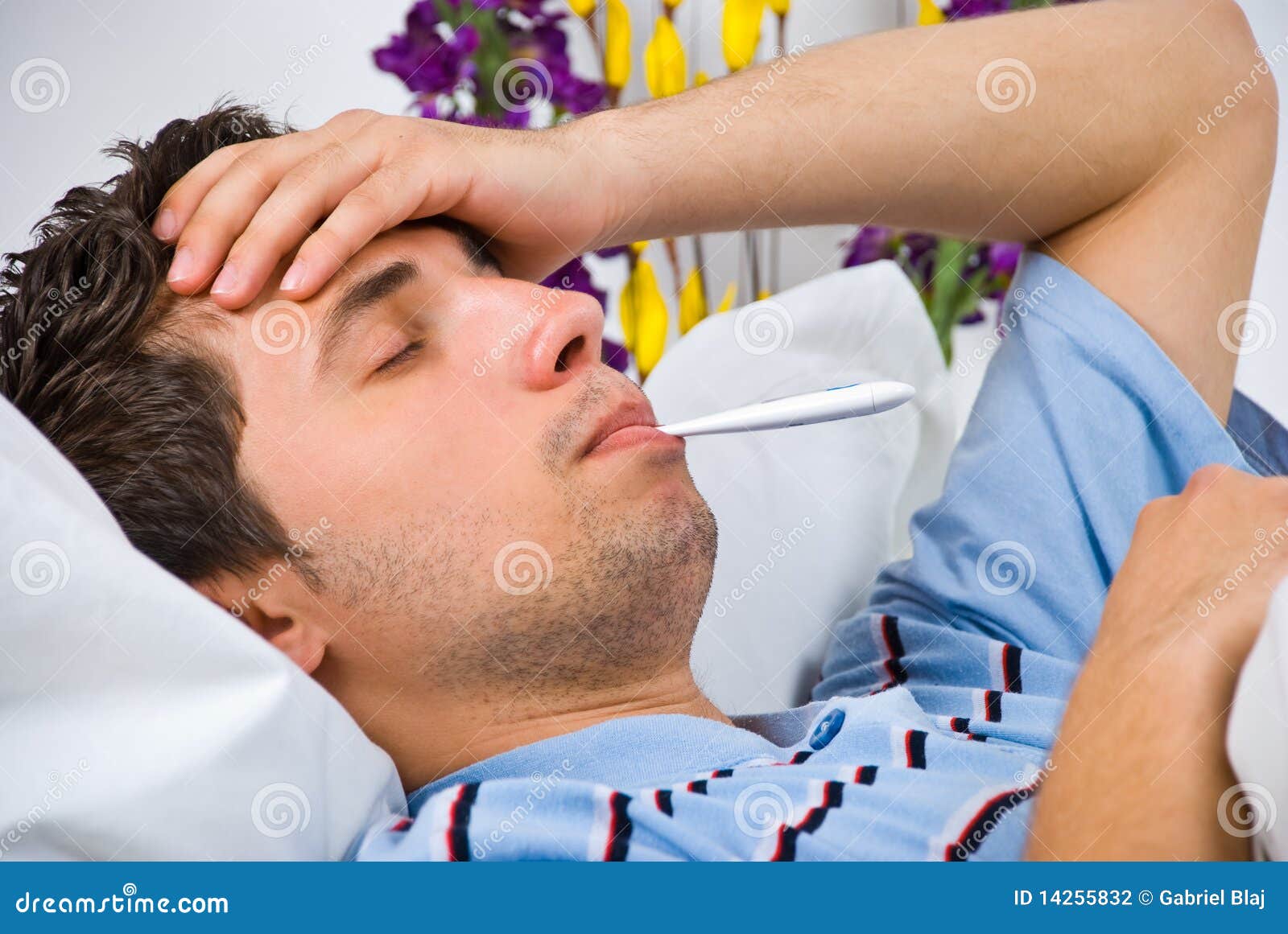 Close up of man with flu stock photo. Image of ache, symptoms - 14255832