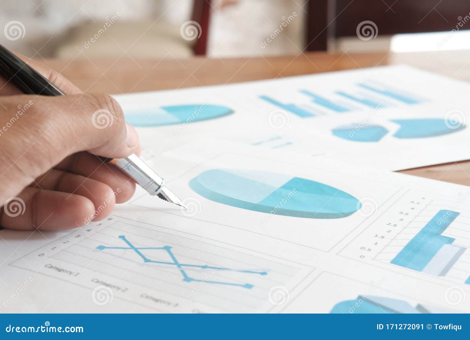 Close Up of Man Hand Analyzing Chart on Paper Stock Image - Image of ...