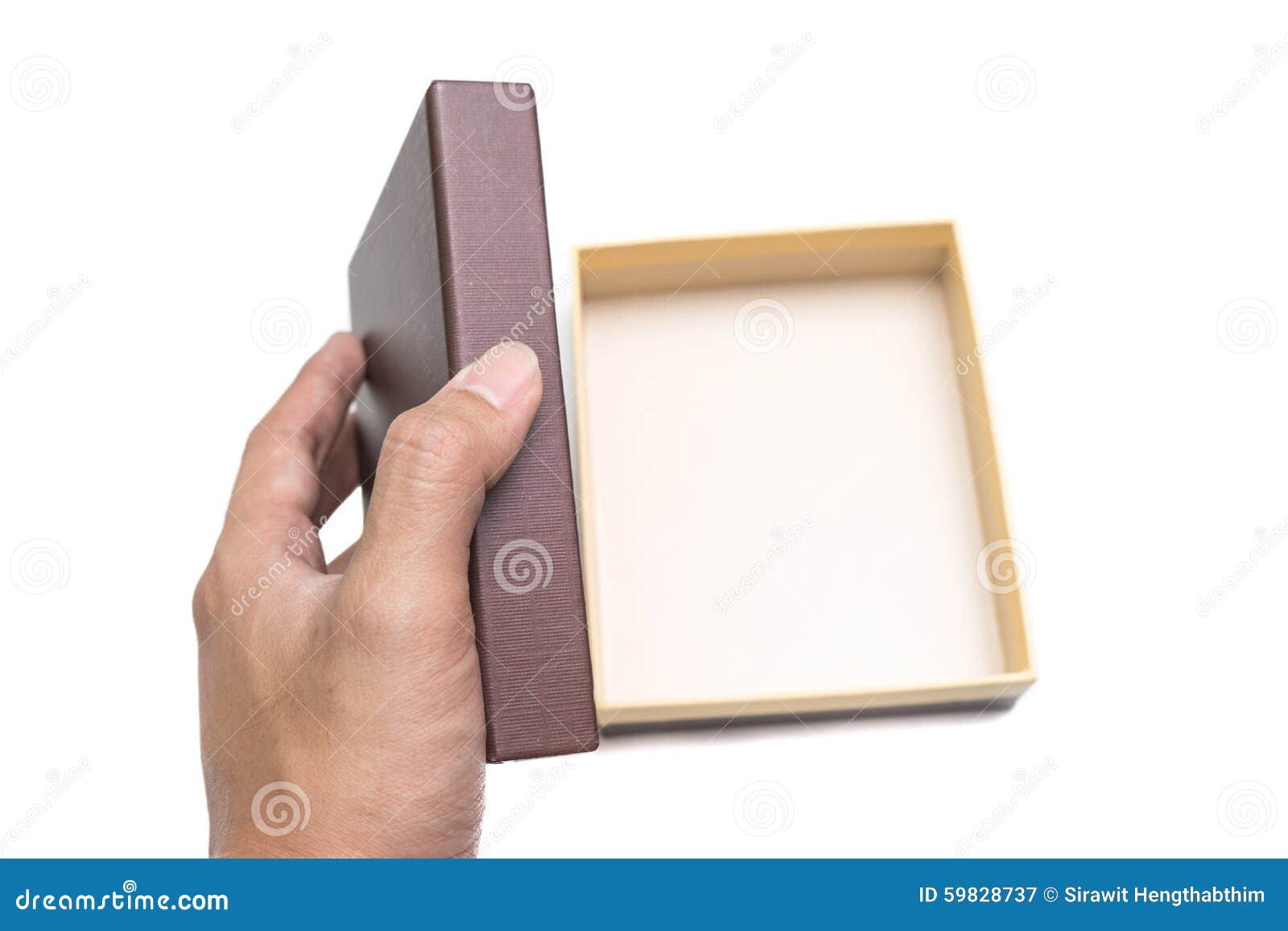 Close Up of Man Hand with Box Stock Image - Image of celebration, blue ...