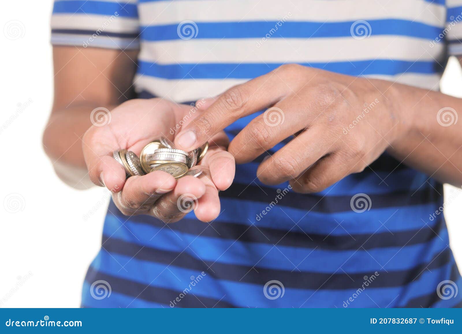 Close Up of Man Hand Counting Coins Stock Image - Image of hope ...