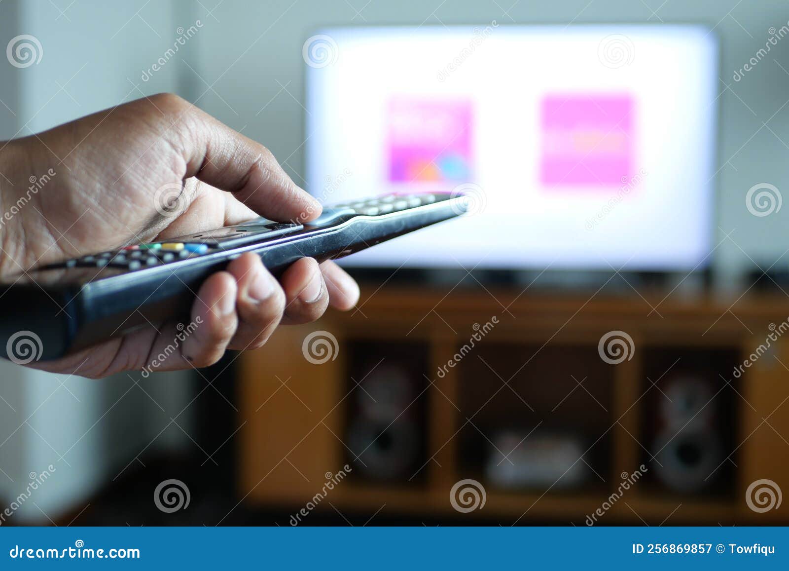 Close Up of Man Hand Holding Tv Remote. Stock Image - Image of control ...