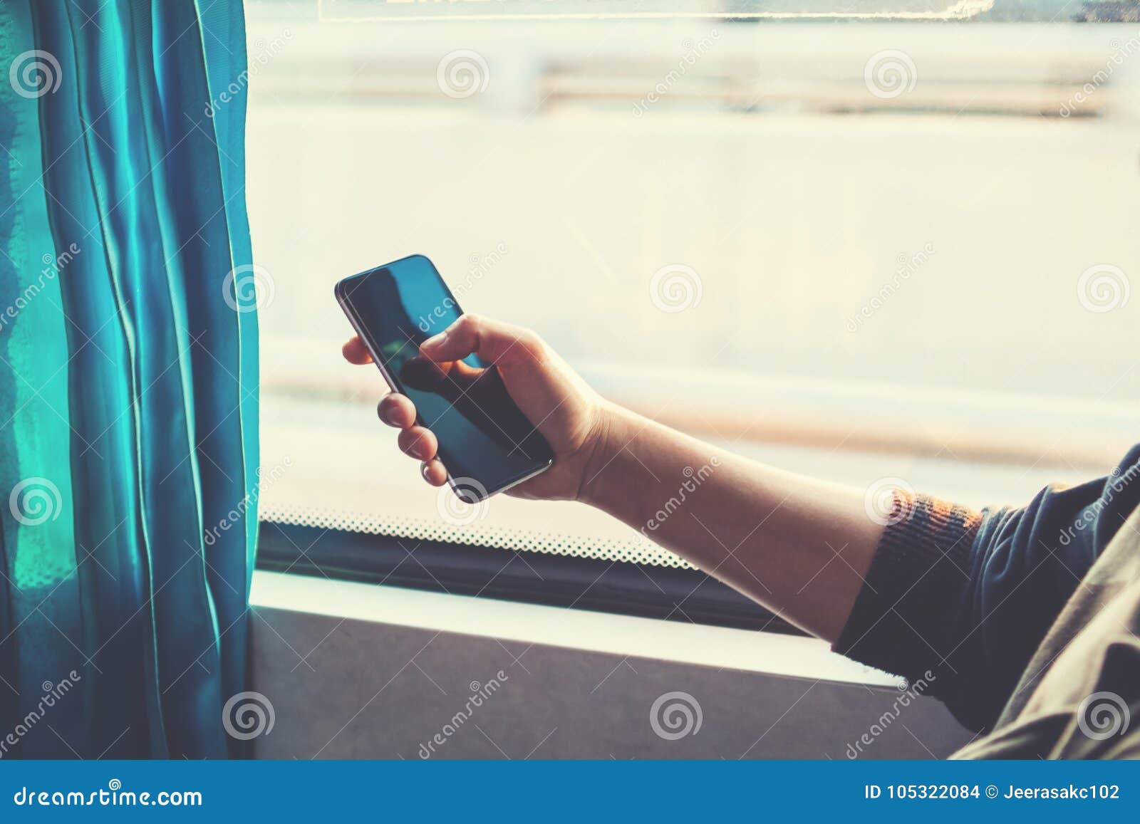 Close Up of a Man Hand Using Mobile Stock Photo - Image of modern ...