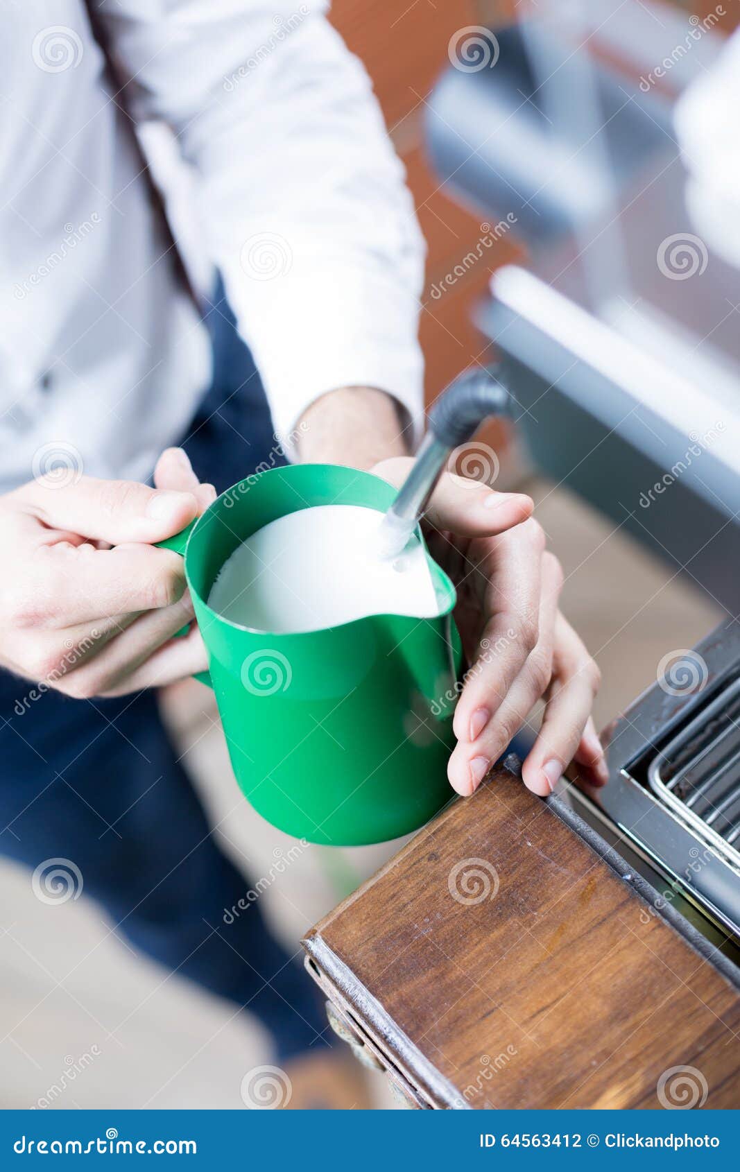 Close-up of Man Hands Holding Pitcher with Milk Stock Photo - Image of ...