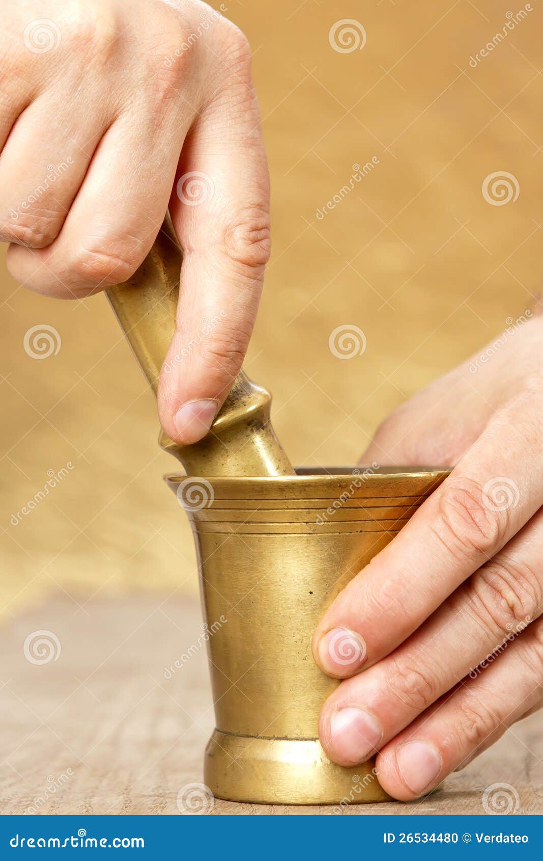 Close Up of Man Hands with Mortar and Pestle Stock Photo - Image of ...