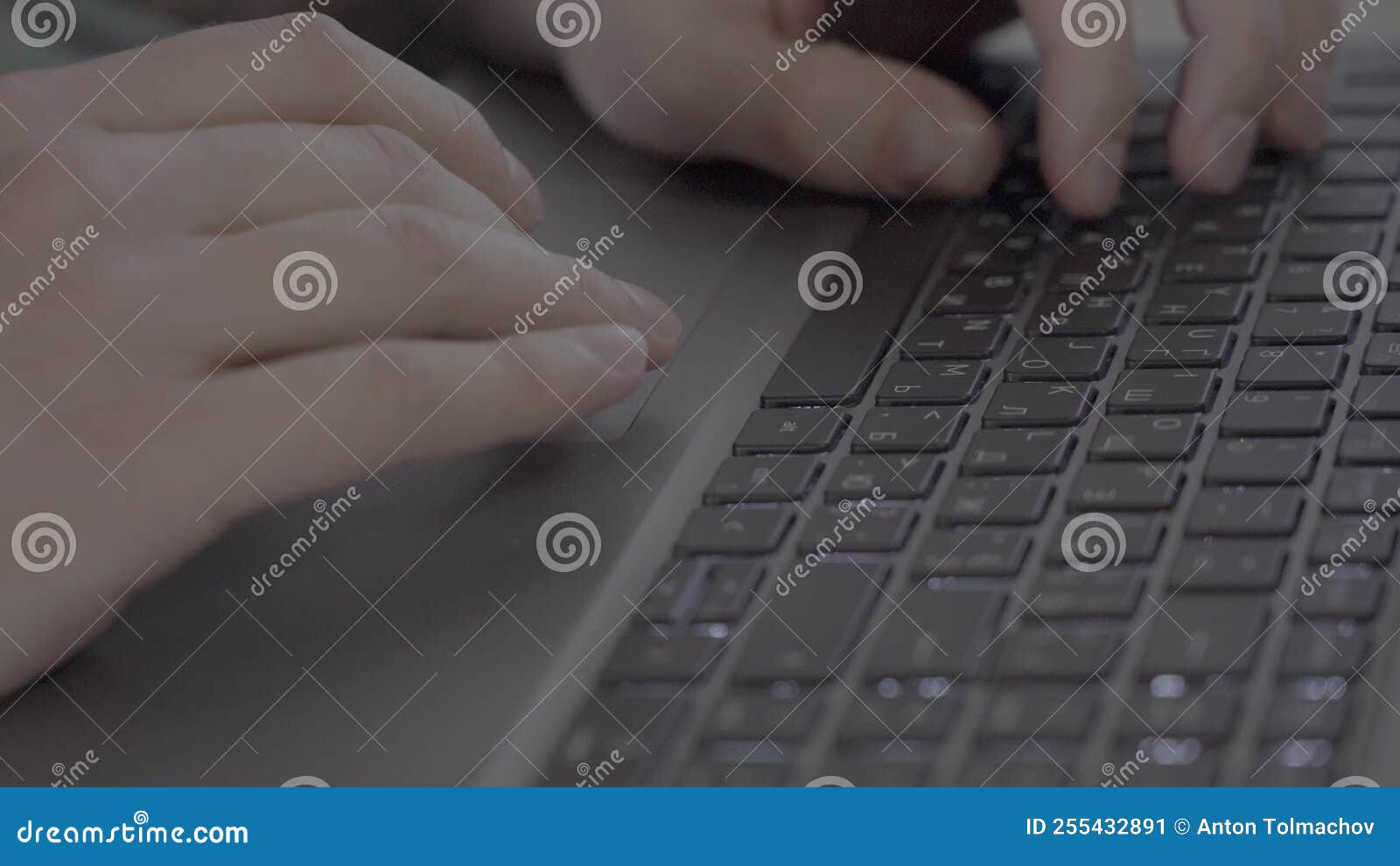 Close Up of Man Hands Working on Keyboard. Slow Motion Stock Video ...