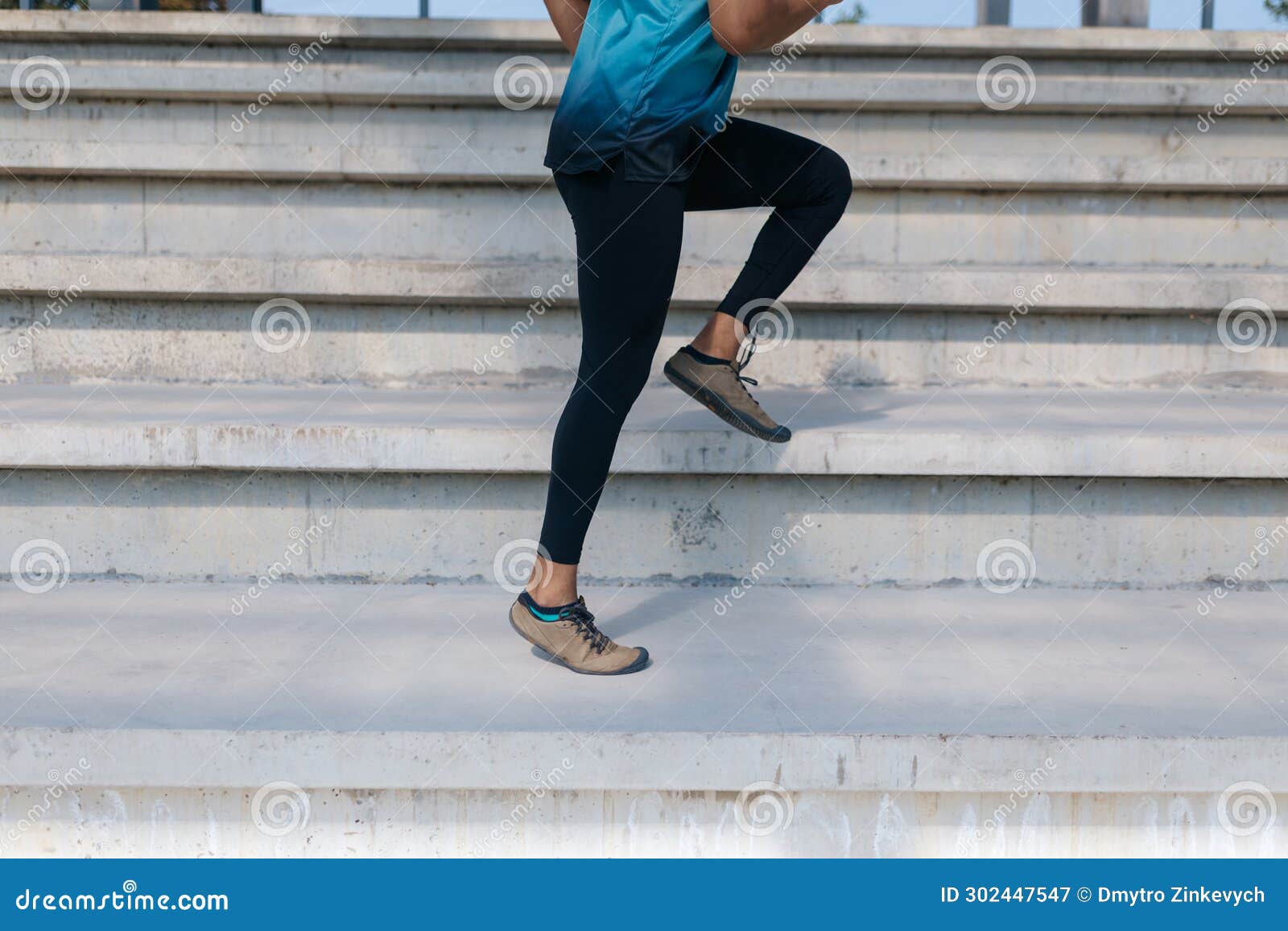 Close Up of a Man Jumping on the Stairs Stock Image - Image of ...