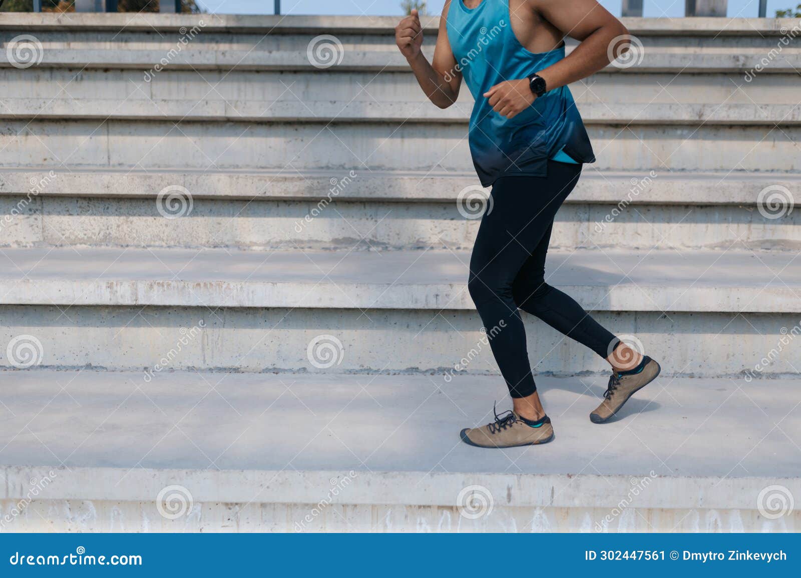 Close Up of a Man Jumping on the Stairs Stock Image - Image of action ...