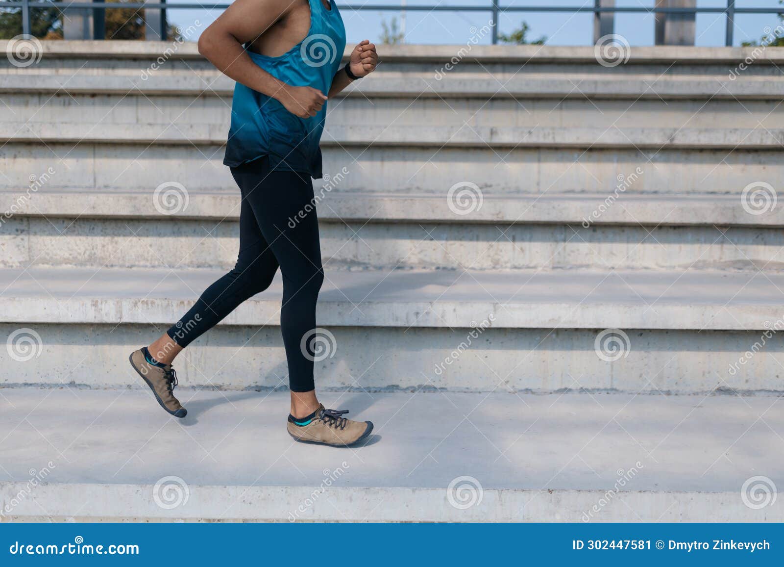 Close Up of a Man Jumping on the Stairs Stock Image - Image of ...