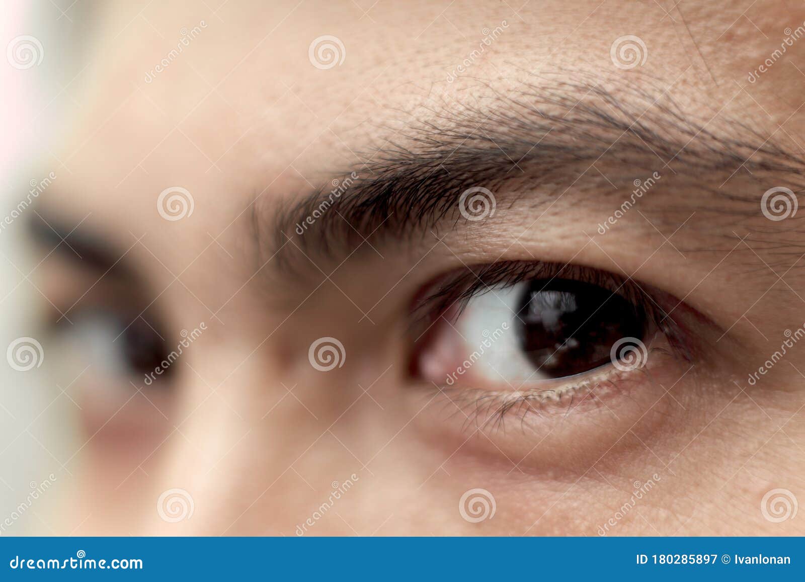 Close Up of a Man Looking at Something Stock Image - Image of cilia ...