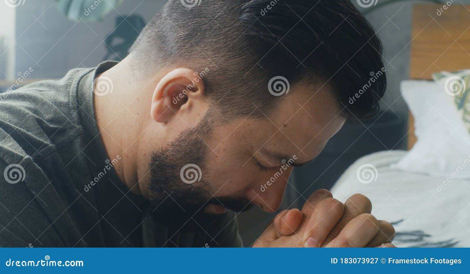 Man praying and murmuring stock image. Image of bearded - 183073927