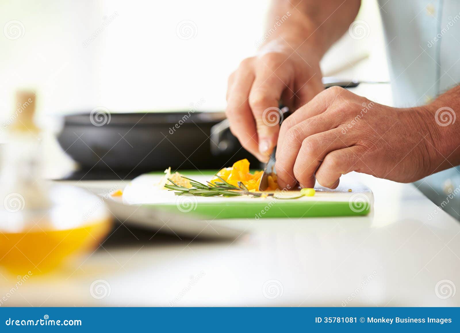 Close Up of Man Preparing Ingredients for Meal Stock Image - Image of ...