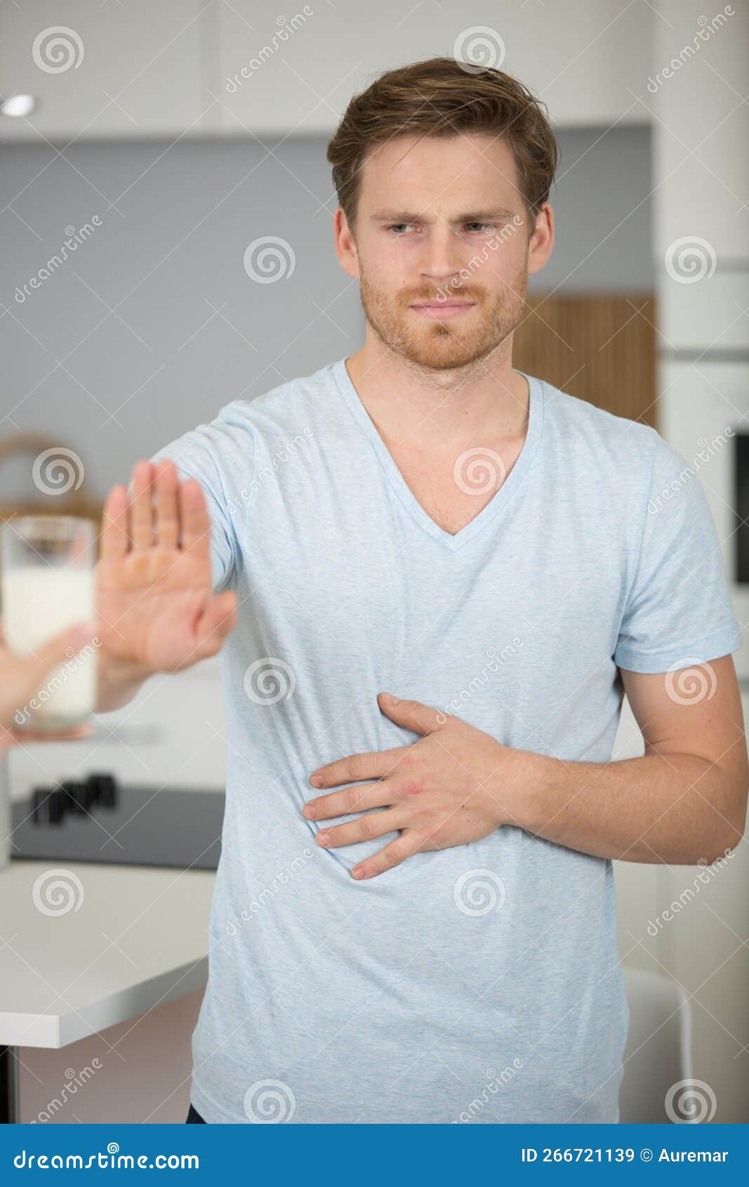 Close-up Man Refusing Glass Milk Stock Image - Image of forbidden ...