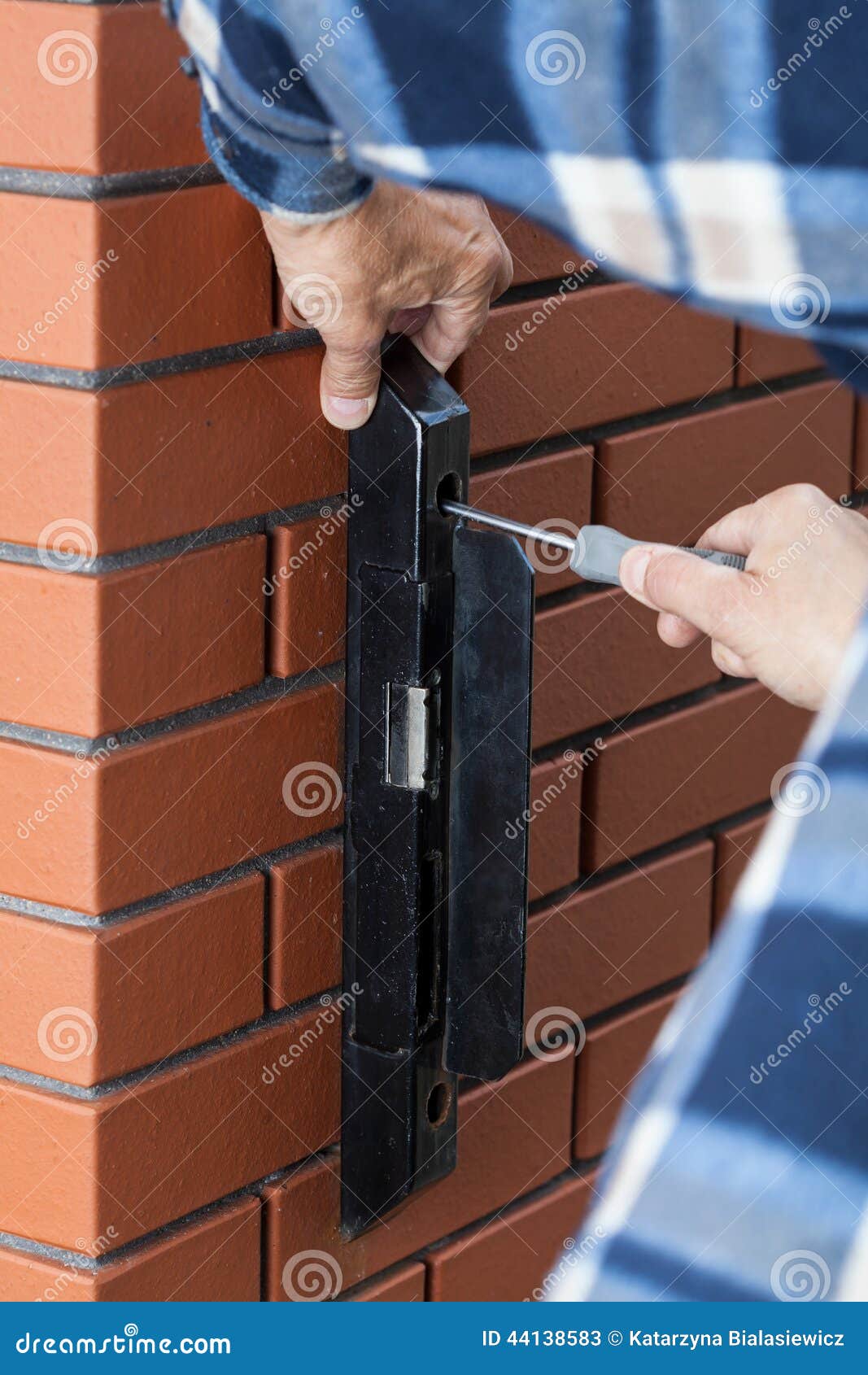 Close- Up for Man Repairs the Lock Stock Image - Image of repair ...