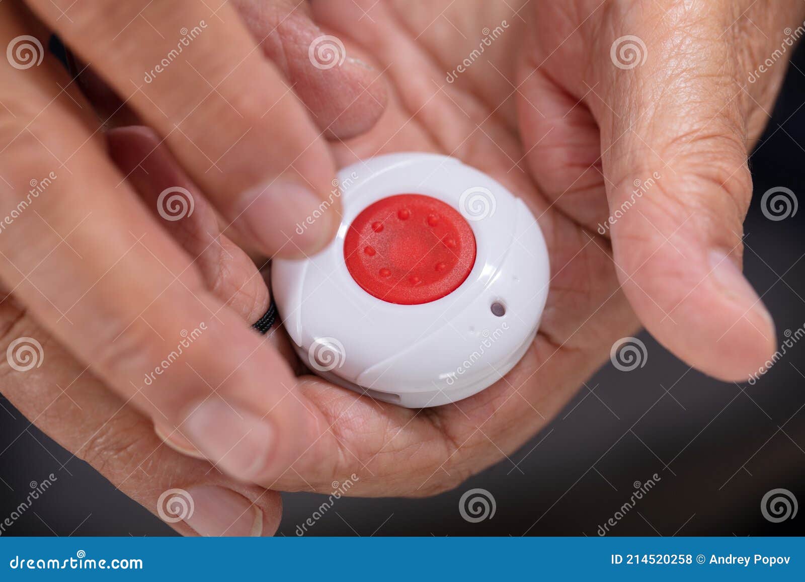 Man Pressing Alarm Button stock photo. Image of equipment - 214520258