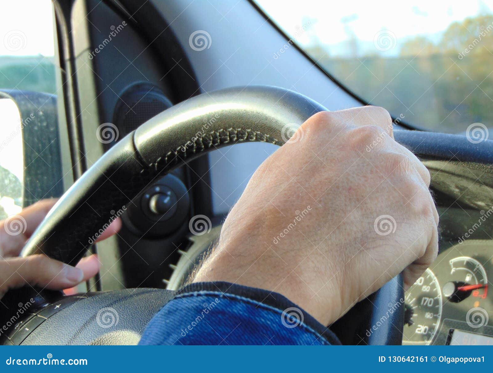 Close-up of a Man`s Hands Driving a Car Stock Image - Image of vehicle ...