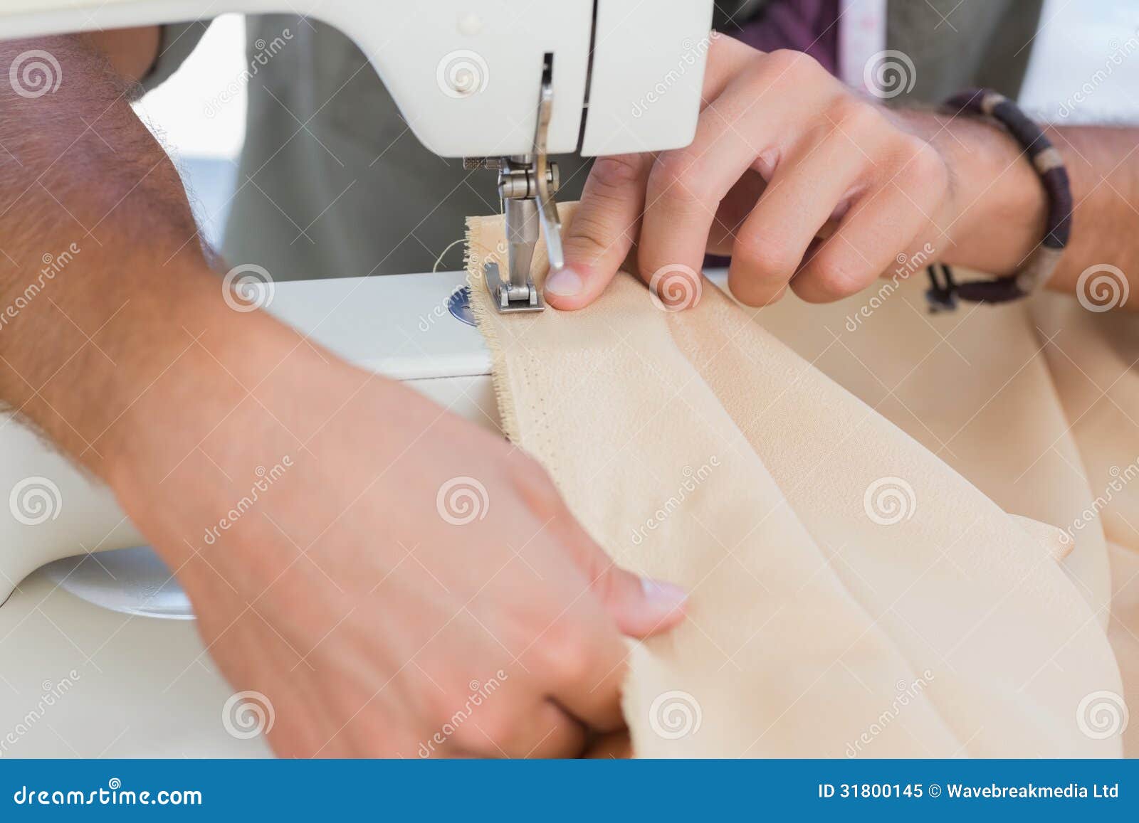 Close up of man sewing stock image. Image of casual, studio - 31800145