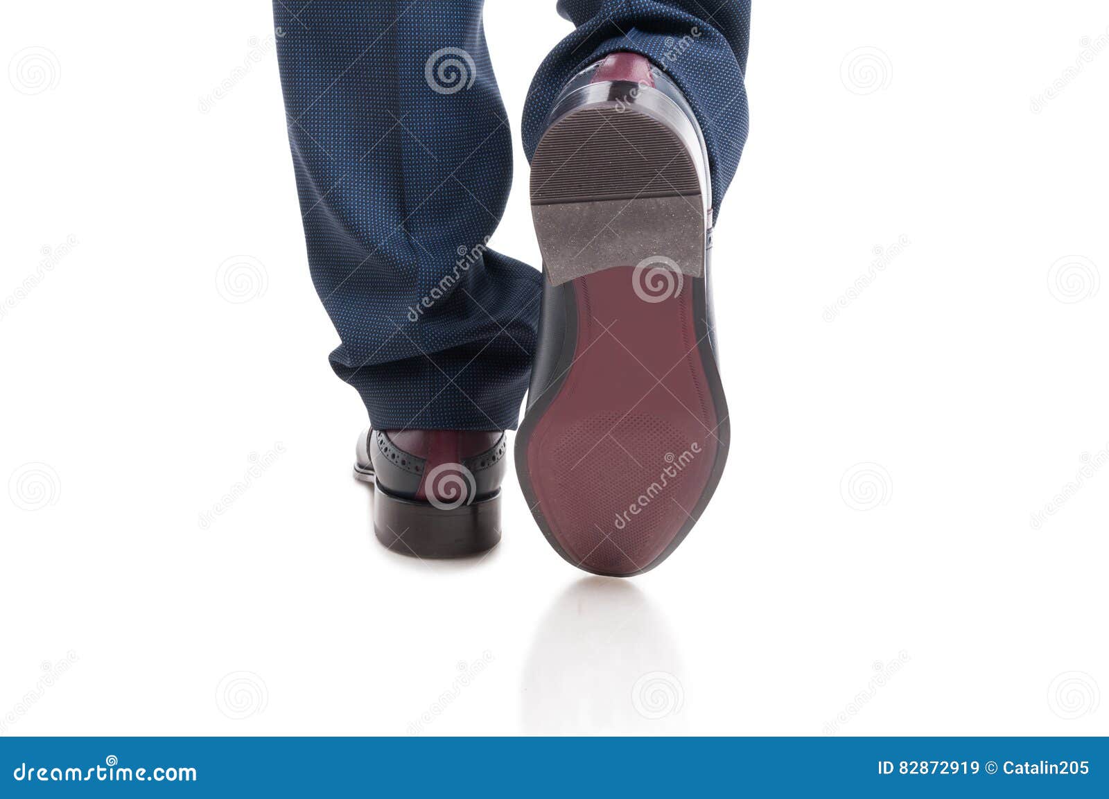 Close-up of Man Shoes from Behind in Walking Position Stock Image ...