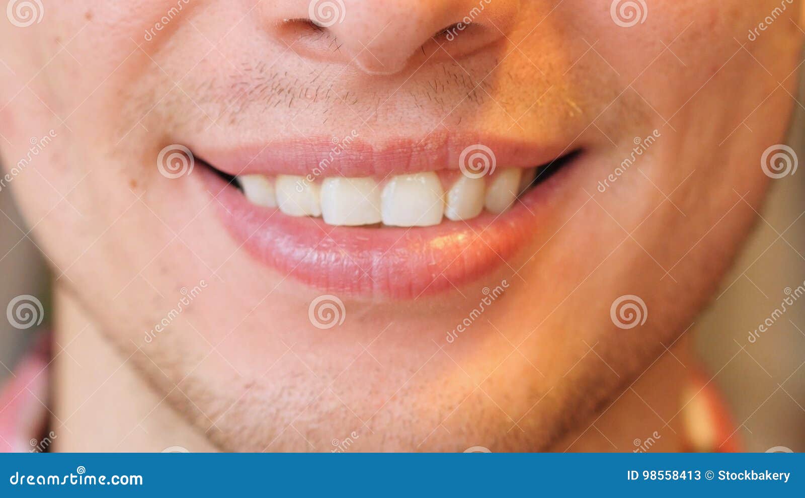 Close Up of Man Smiling Lips and Teeth Stock Image - Image of smiling ...