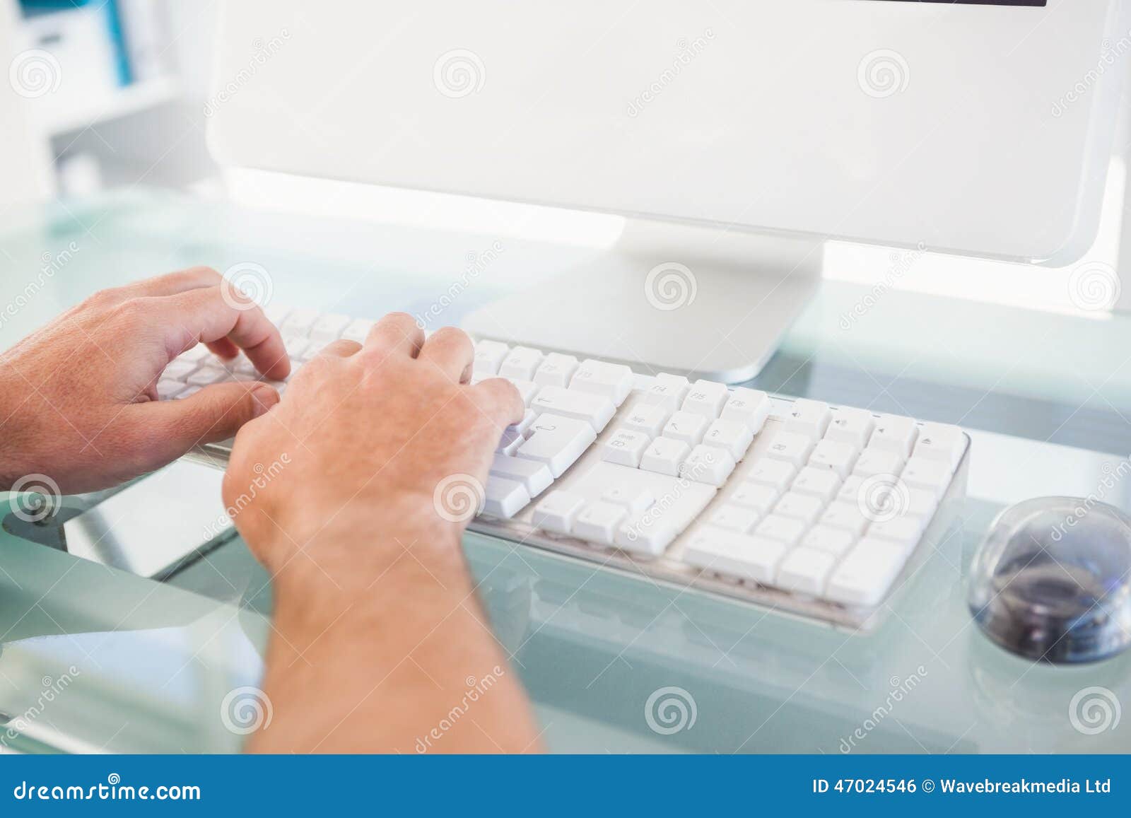 Close Up of a Man Typing on Keyboard Stock Photo - Image of desk ...
