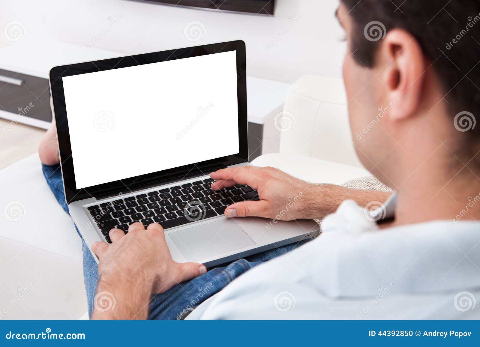 Close-up of Man Using Laptop Stock Photo - Image of mail, black: 44392850