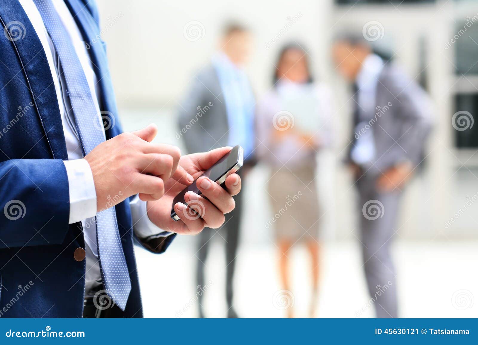 Close Up of a Man Using Mobile Stock Image - Image of business, finger ...