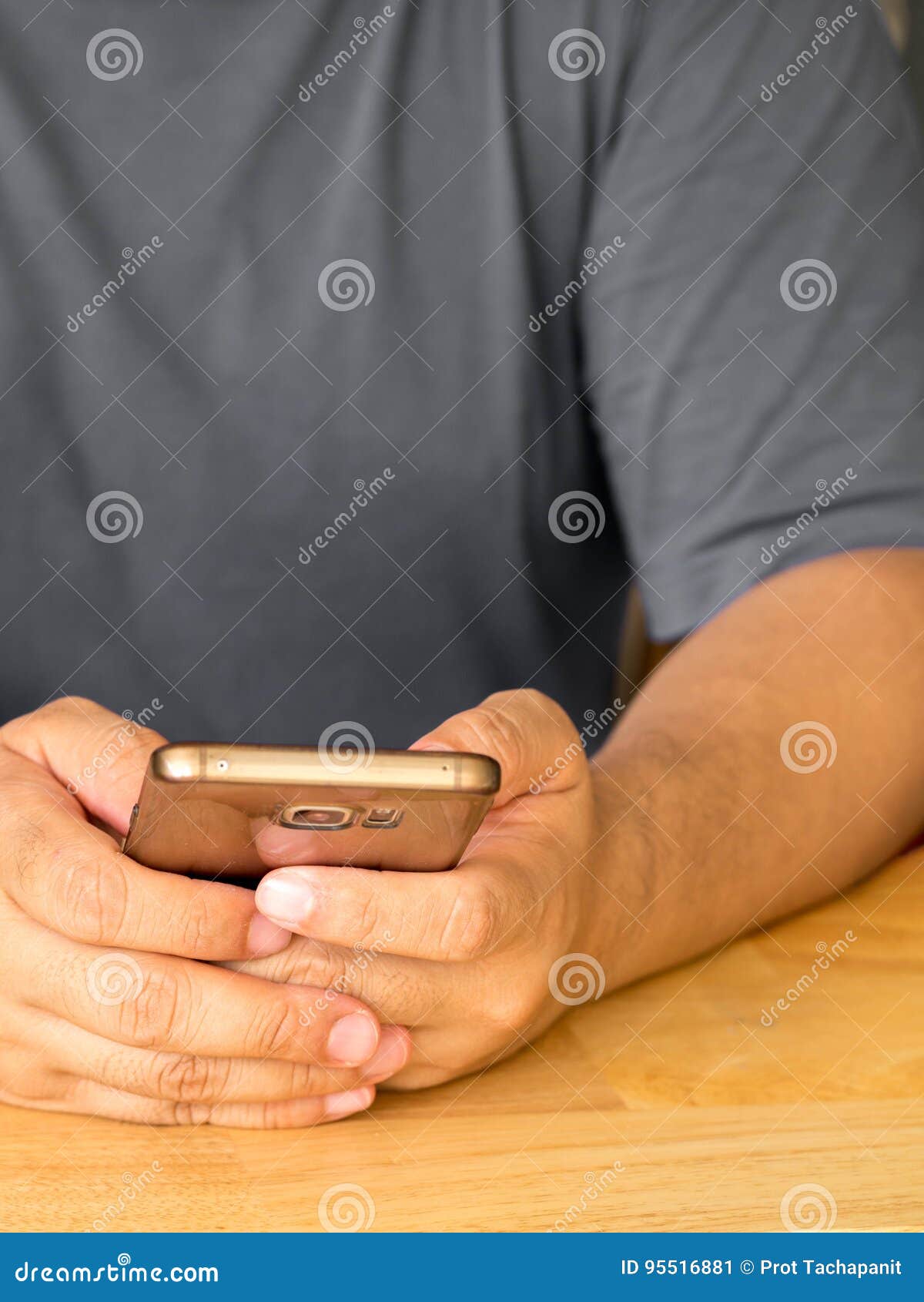 Close Up of a Man Using Mobile Smart Phone. Stock Image - Image of ...