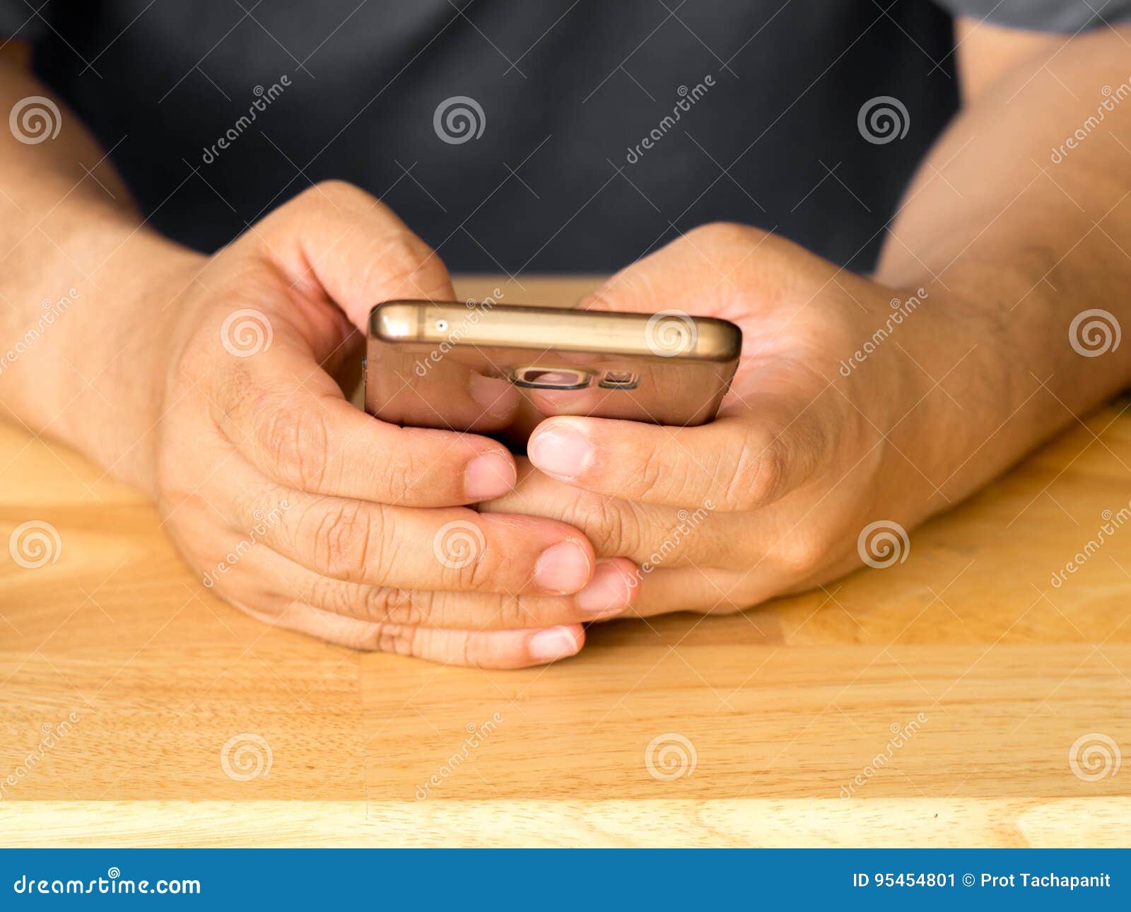 Close Up of a Man Using Mobile Smart Phone.a Man Hands Holding T Stock ...