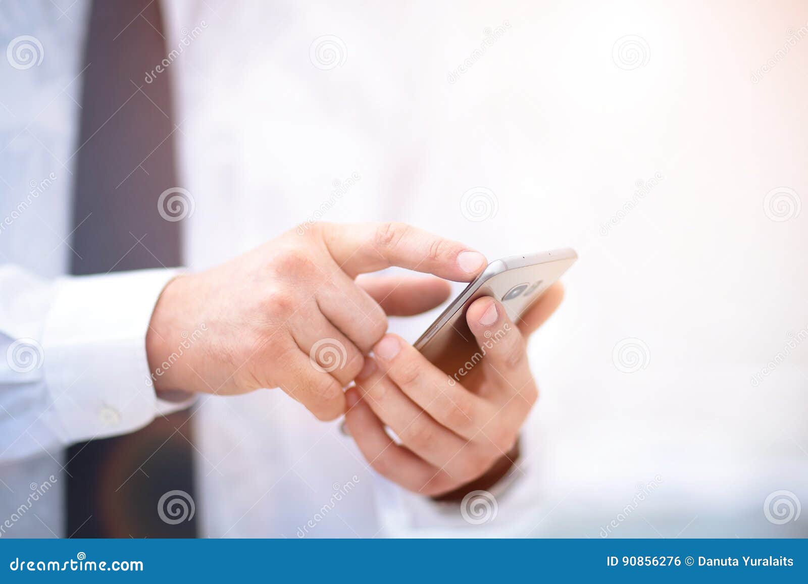 Close Up of a Man Using Mobile Smart Phone Stock Photo - Image of model ...