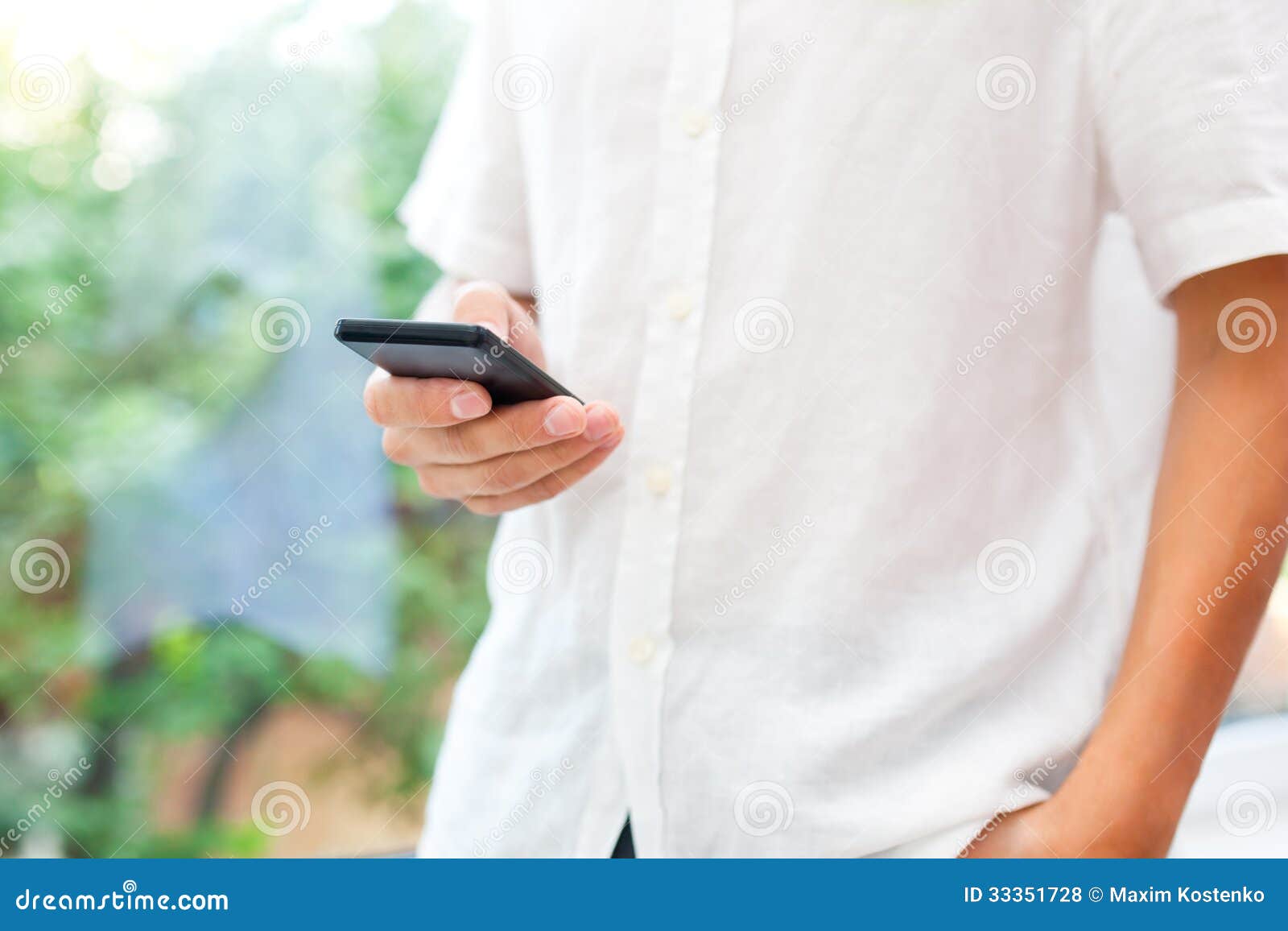 Close Up of a Man Using Mobile Smart Phone Stock Photo - Image of ...