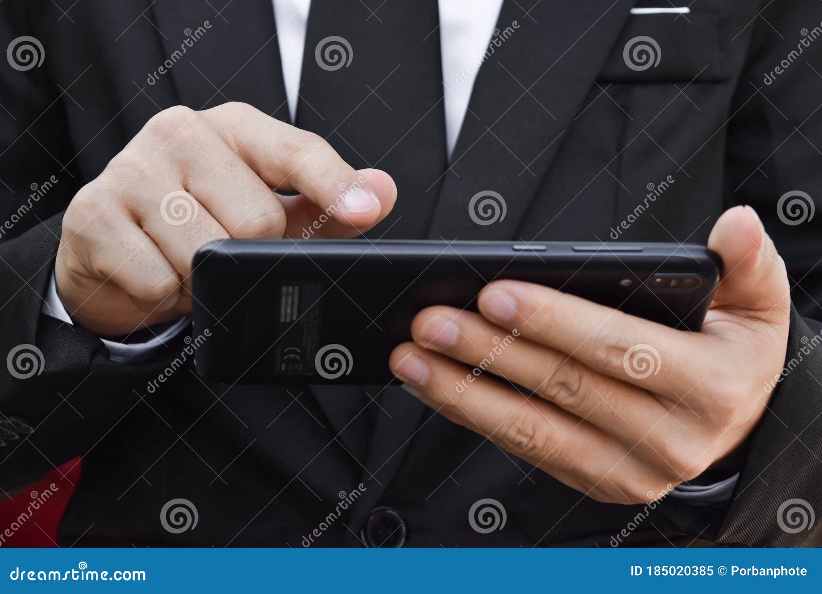 Close Up of Man Using Mobile Smartphone Stock Image - Image of closeup ...