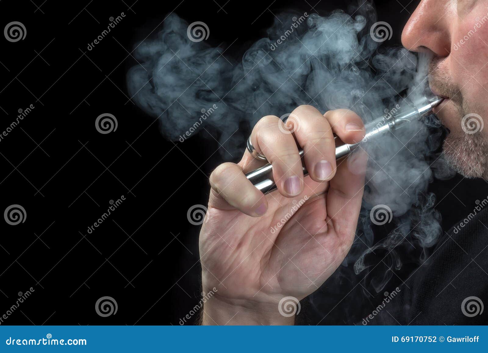 Close-up of a Man Vaping an Electronic Cigarette Stock Photo - Image of ...