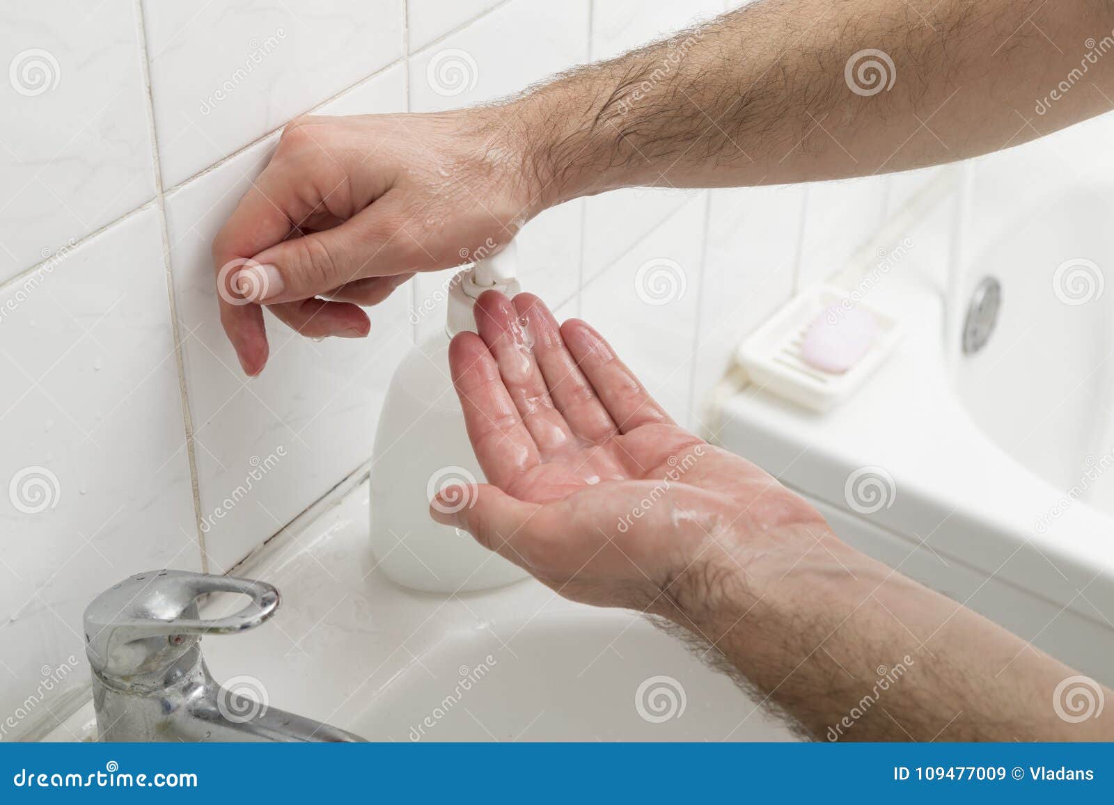 Using liquid soap stock image. Image of purity, cleaning - 109477009