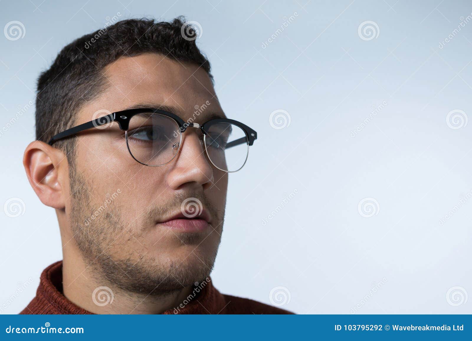Man Wearing Spectacles Looking Sideways Stock Photo - Image of thinking ... Man Wearing Spectacles Looking Sideways Stock Photo - Image of thinking ...
