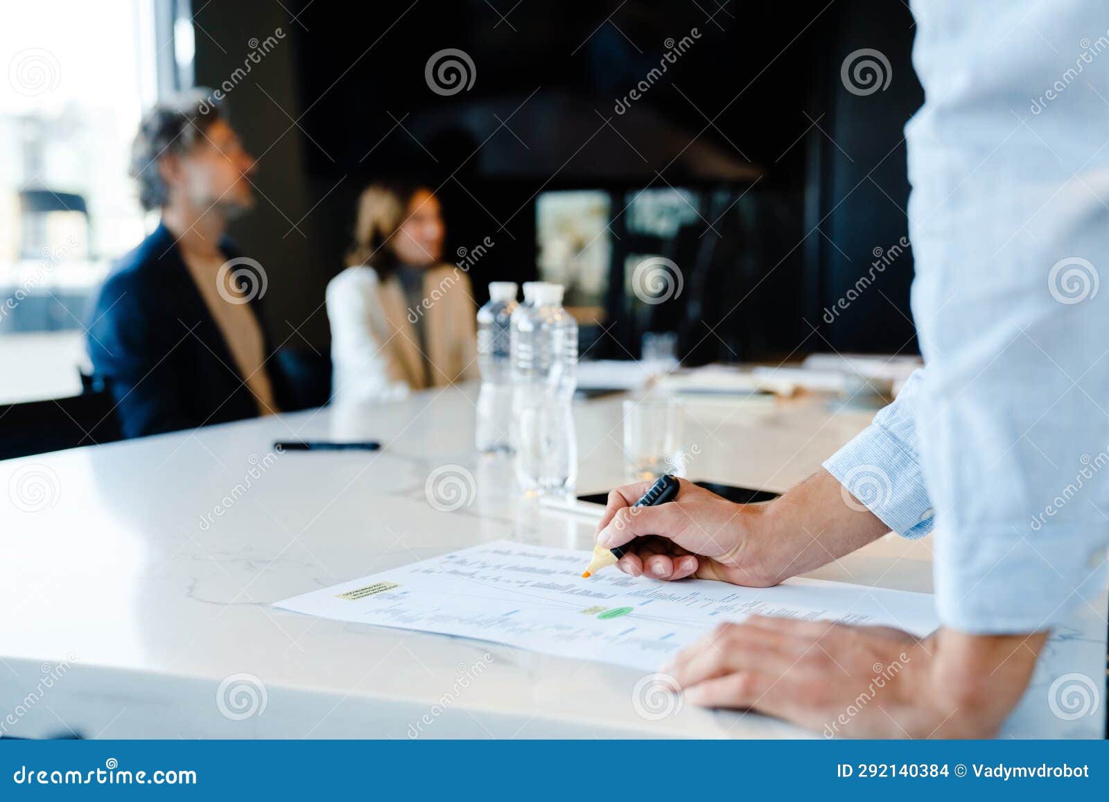 Close Up of Man Writing Down Notes during Meeting in Office Stock Photo ...