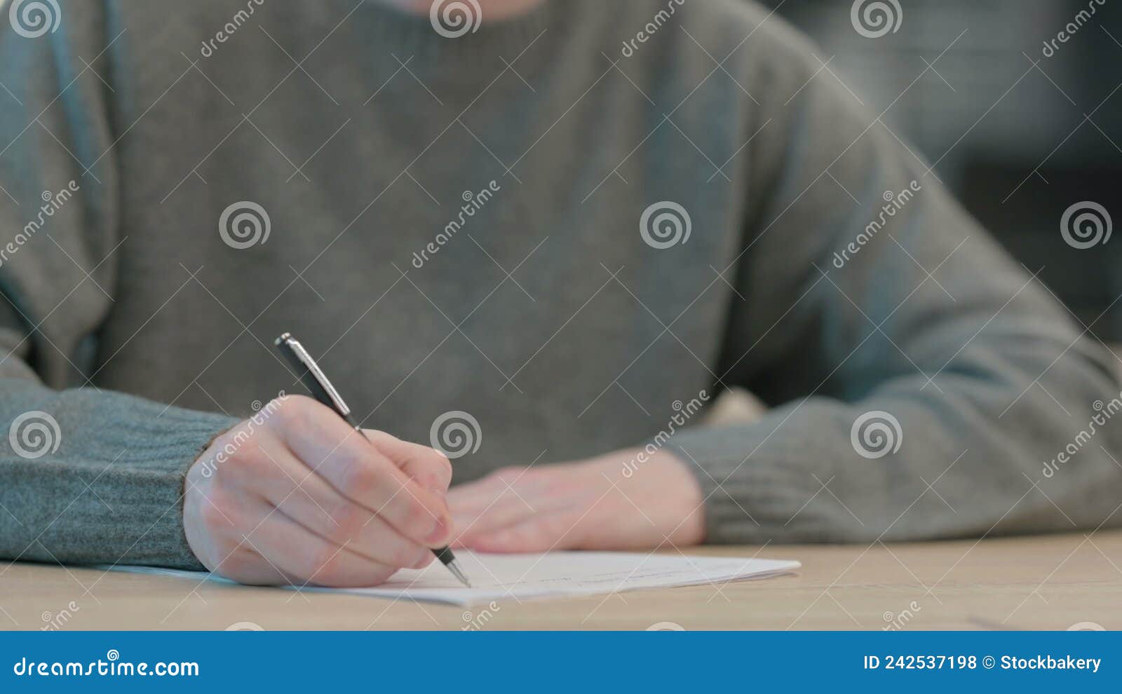 Close Up of Hands of Man Writing on Paper Stock Footage - Video of ...