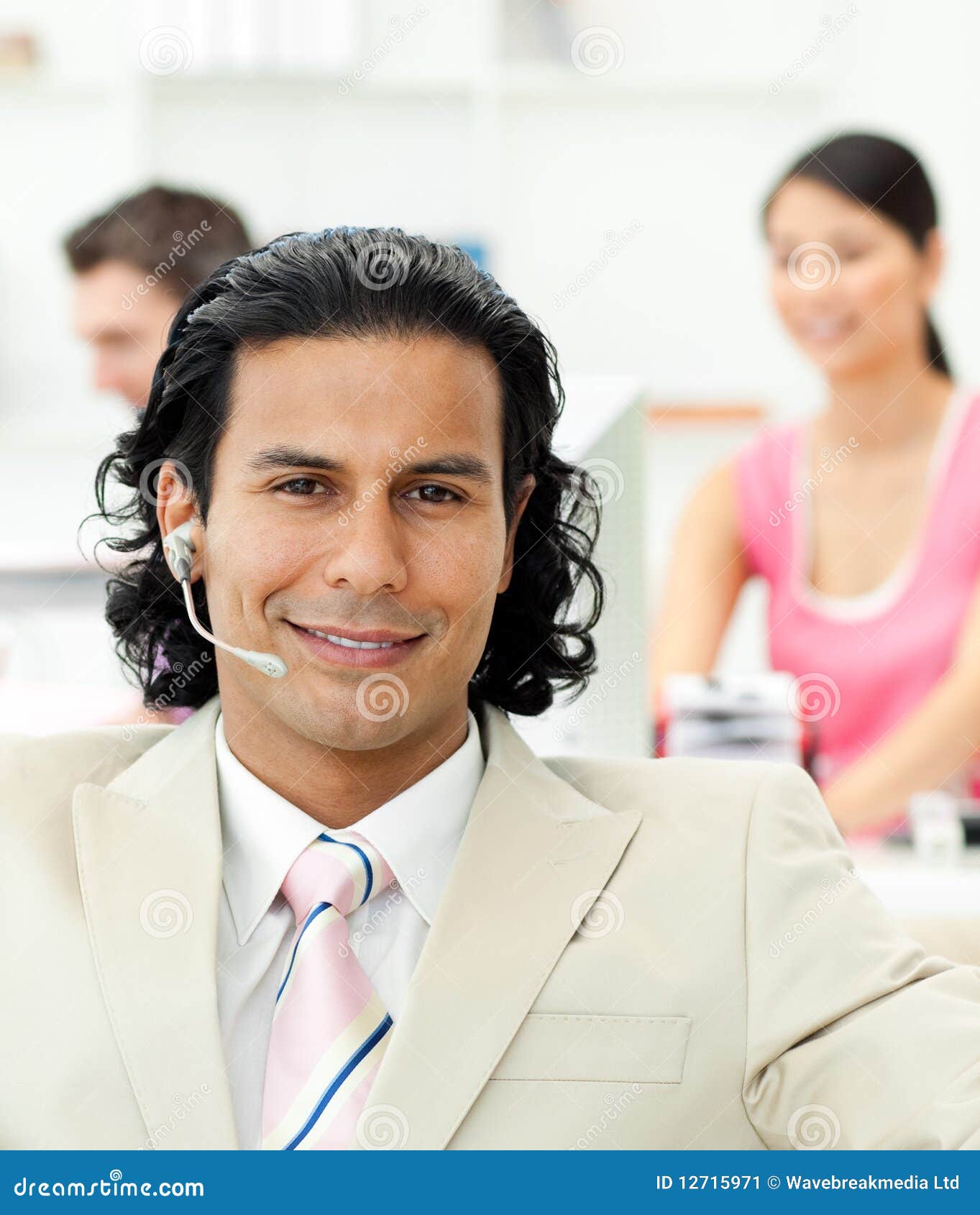 Close-up of a Manager Talking on Headset Stock Image - Image of ...