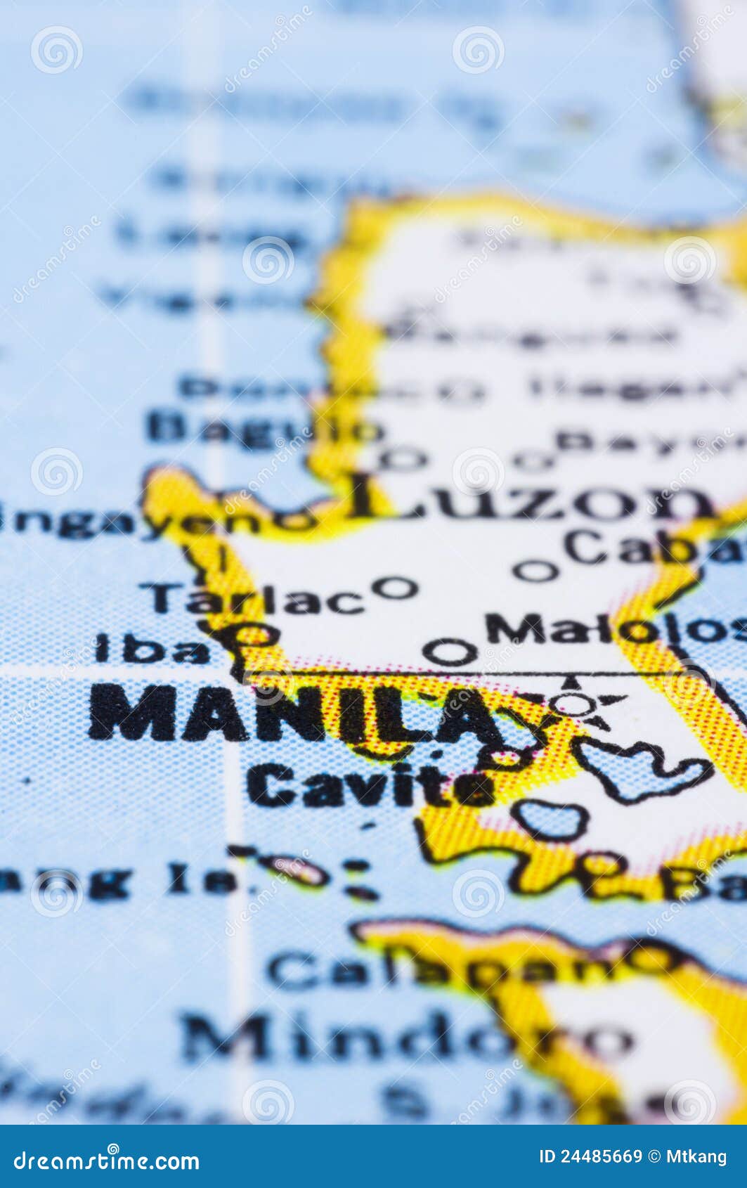 Close Up of Manila on Map, Philippines Stock Image - Image of ...