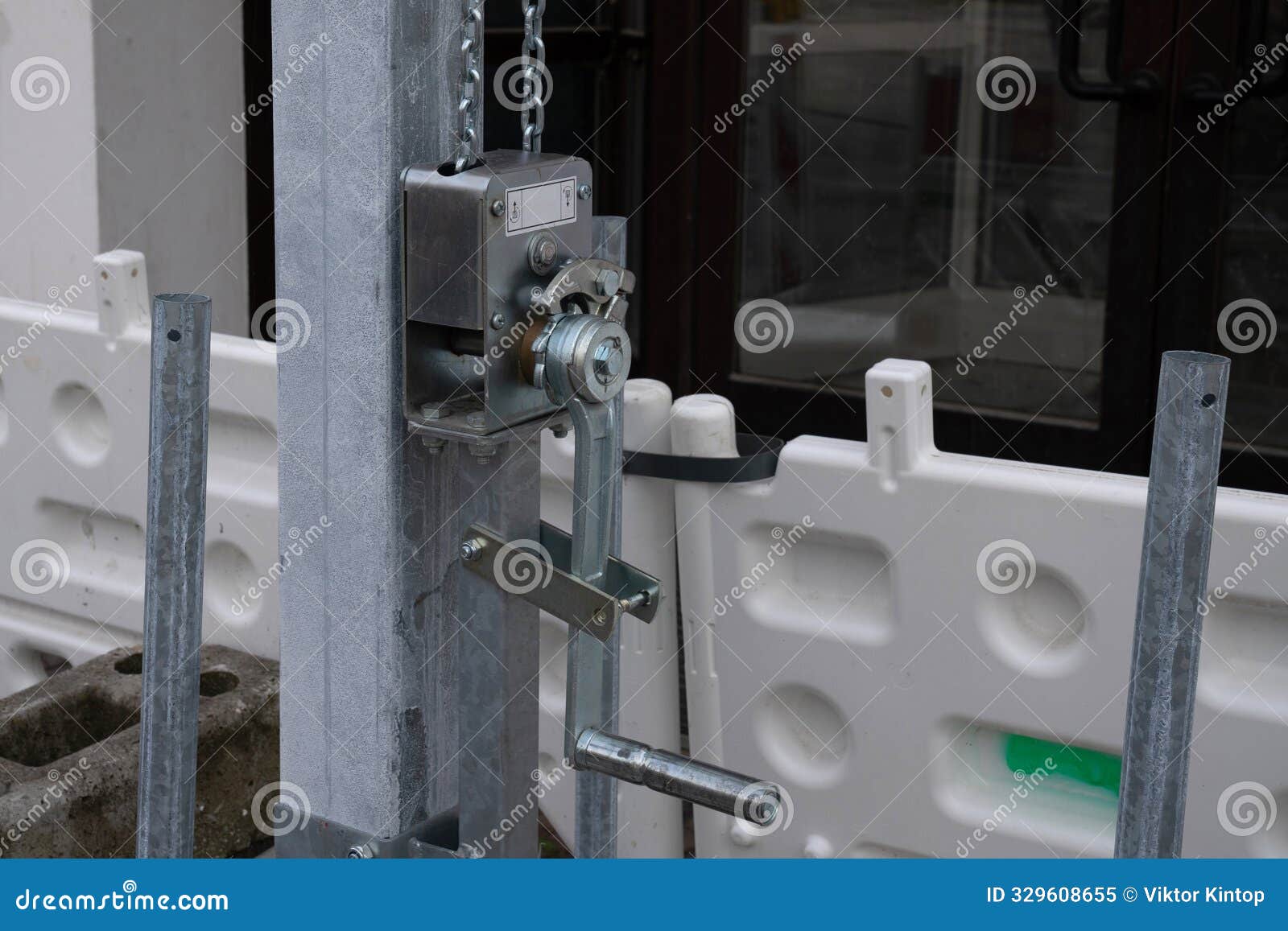 Close-up of a Manual Winch Mechanism Used for Lifting and Adjusting ...