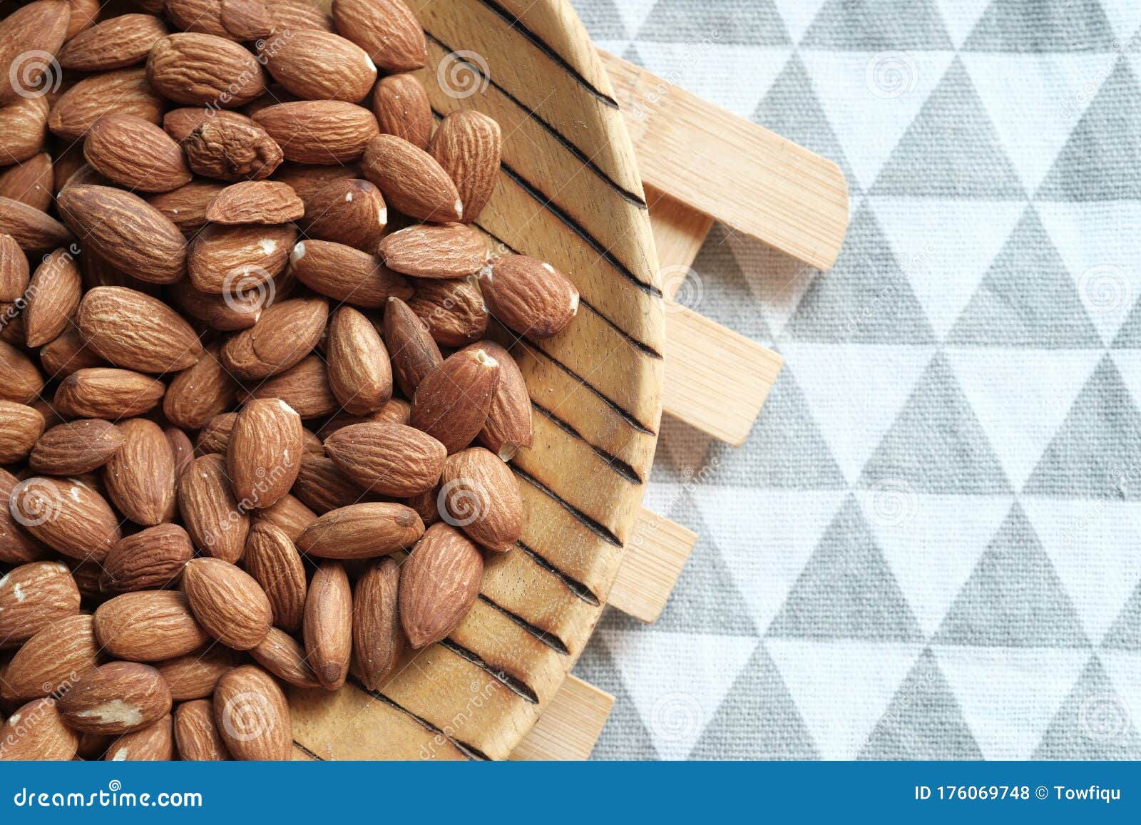 Close Up of Many Almond on Plate on Table Stock Photo - Image of yellow ...