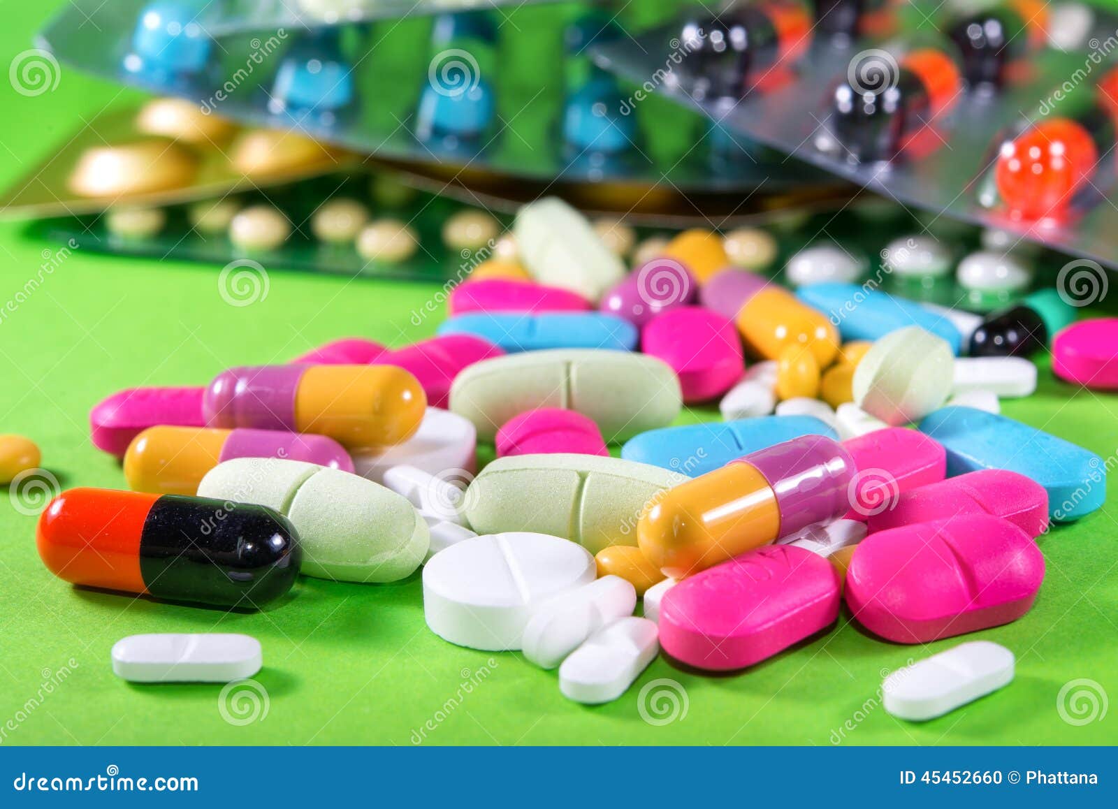 Close Up of Many Colorful Pills Stock Photo - Image of danger ...