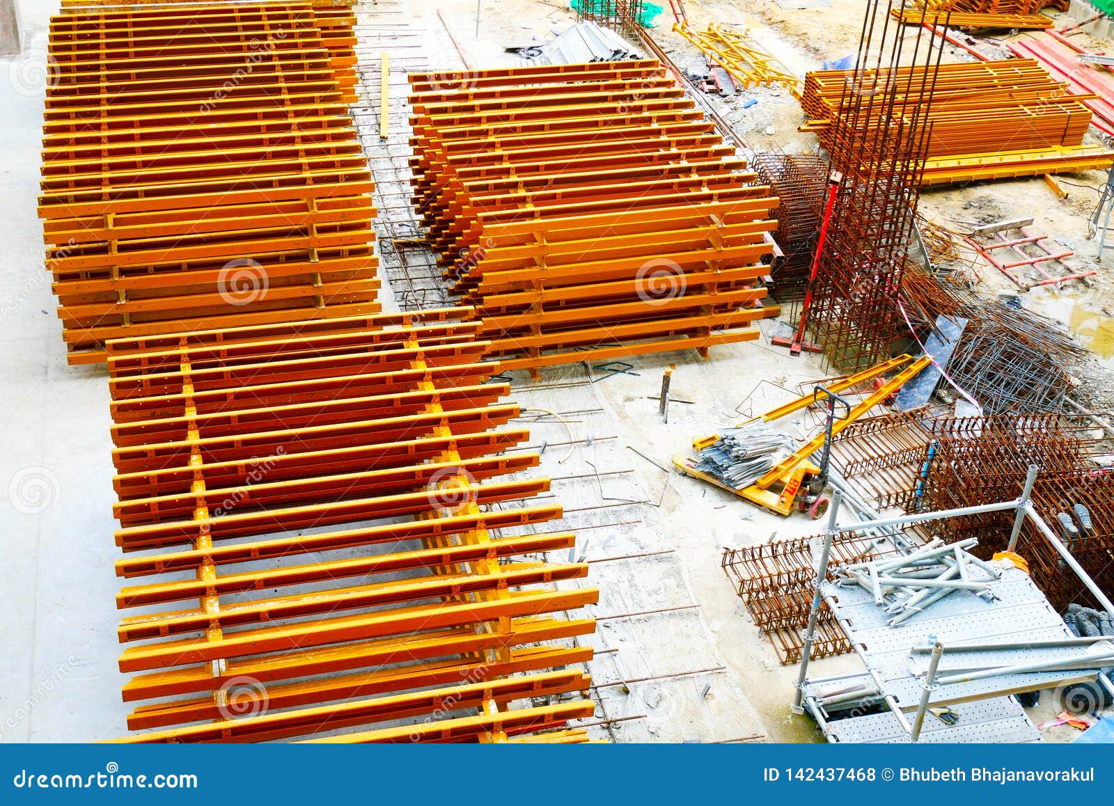 Close Up of Many Construction Materials and Equipments at Building Site ...