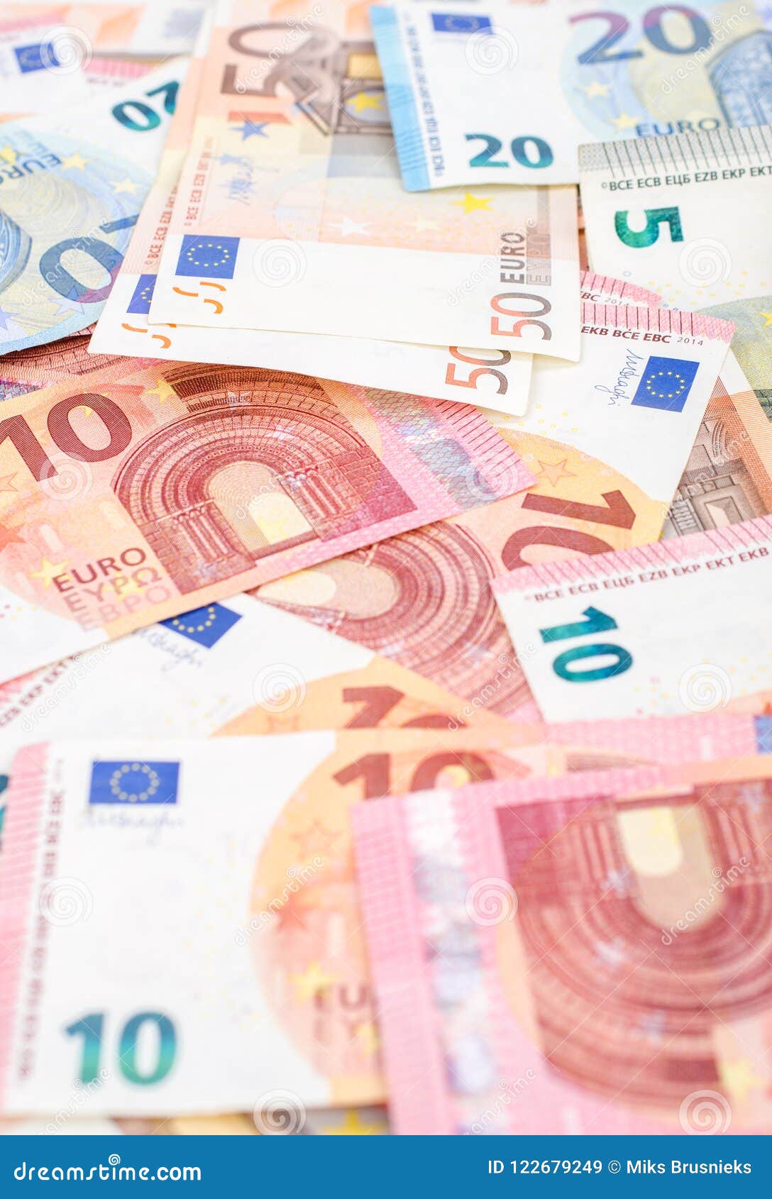 Stack of Many Euro Banknotes Stock Image - Image of background ...
